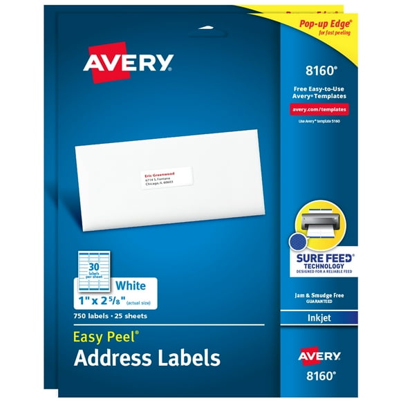 Avery 8160 in Avery Labels - Walmart.com