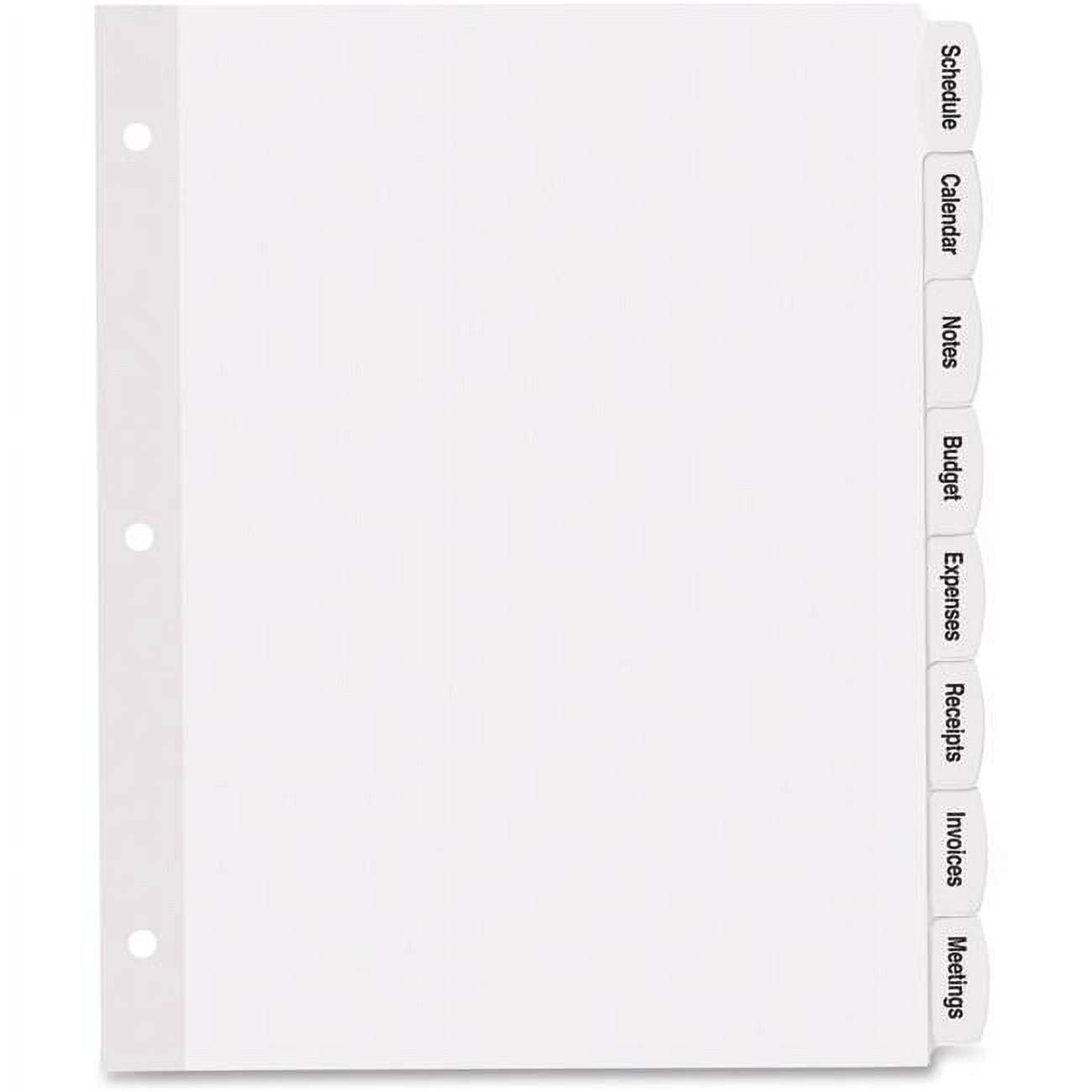 Avery Easy Peel Label Tab Divider - White - 8 Tab - Pack of 6 - Walmart.com