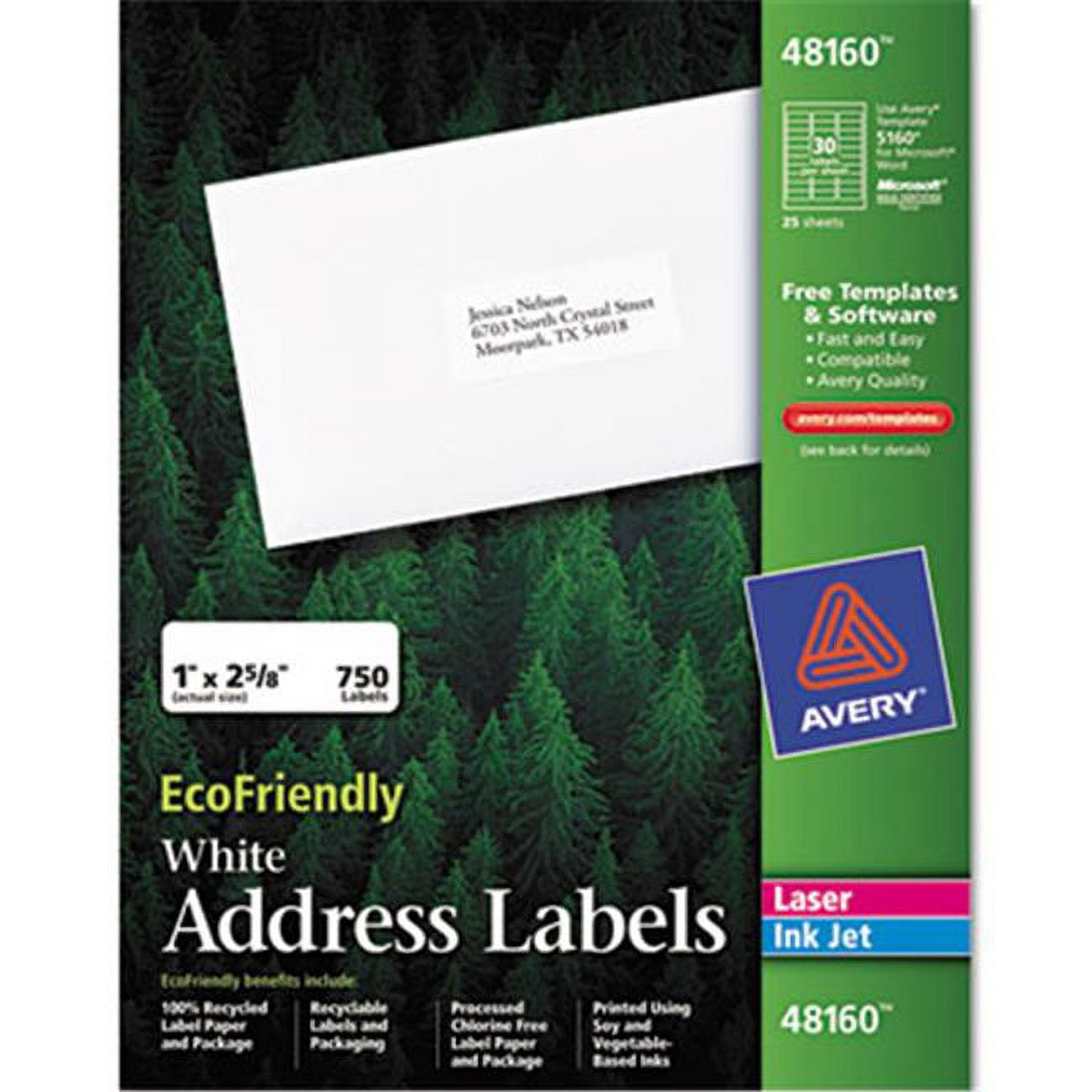 Avery EcoFriendly Labels - White - 750-Pack - Walmart.com