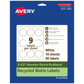 "Avery Printable Round Labels for Laser Printers, 2-1/2"", 300 Pack ...