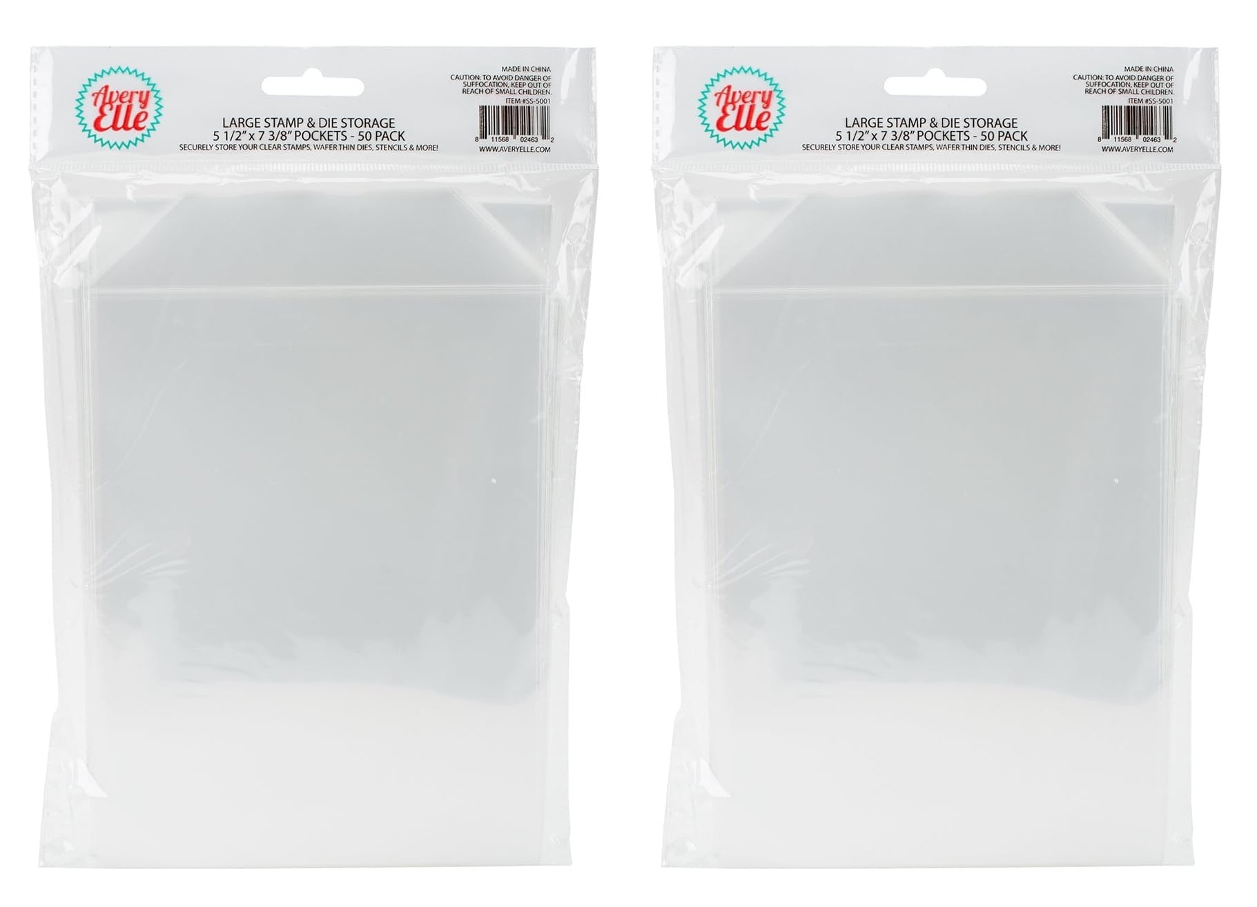 Avery Elle Stamp Die Storage Pockets, Extra Large Clear 6.75 x 9.25, 50 ...