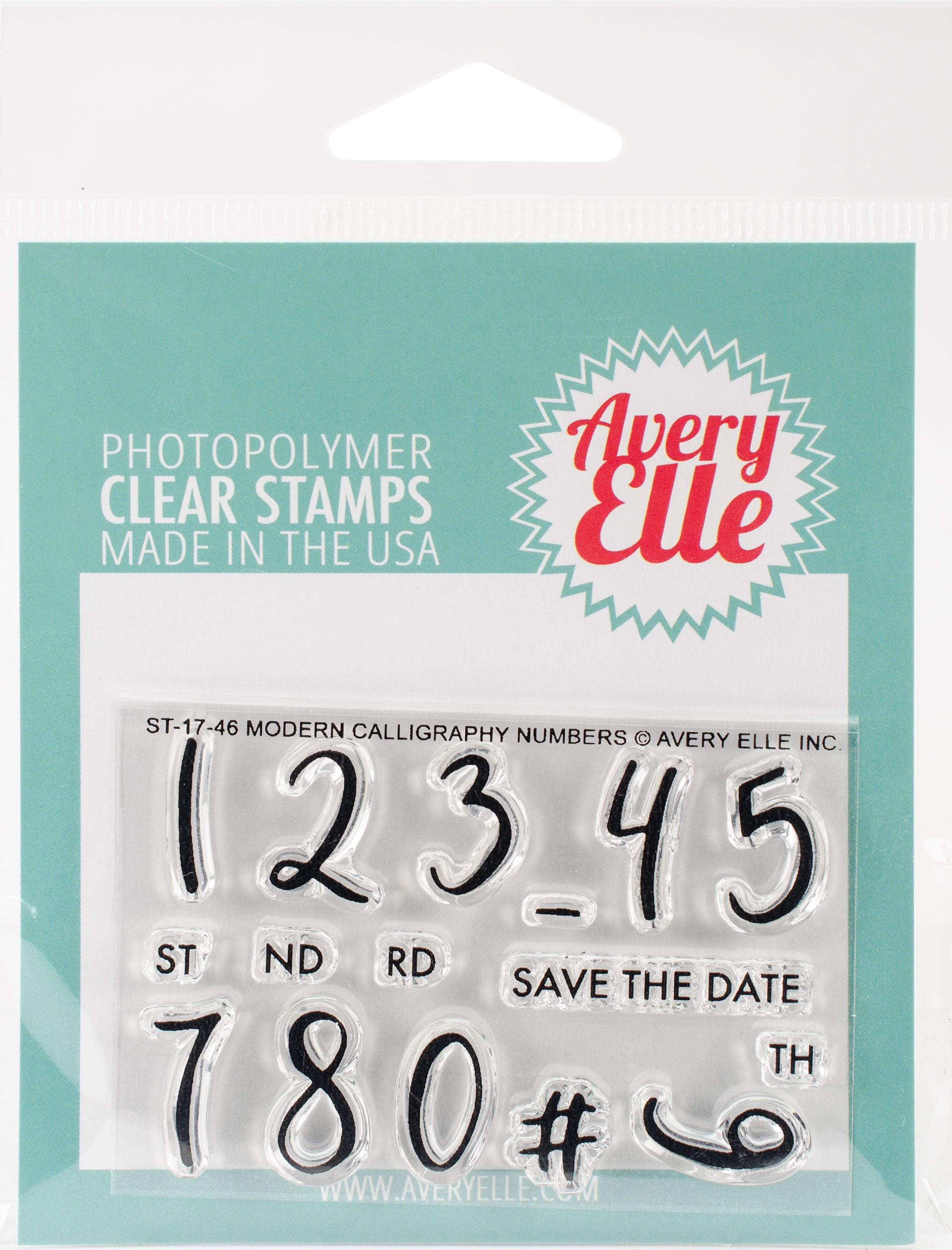 Avery Elle Clear Stamp Set 2"X3"-Modern Calligraphy Numbers - Walmart.com