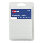 Avery File Folder Labels, 1/3 Cut, 2/3" x 3-7/16", Paper, White, Laser ...