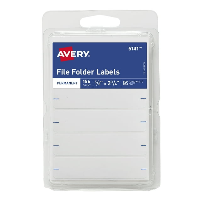 Avery File Folder Labels, 5/8" x 2-3/4", Paper, Permanent, White ...