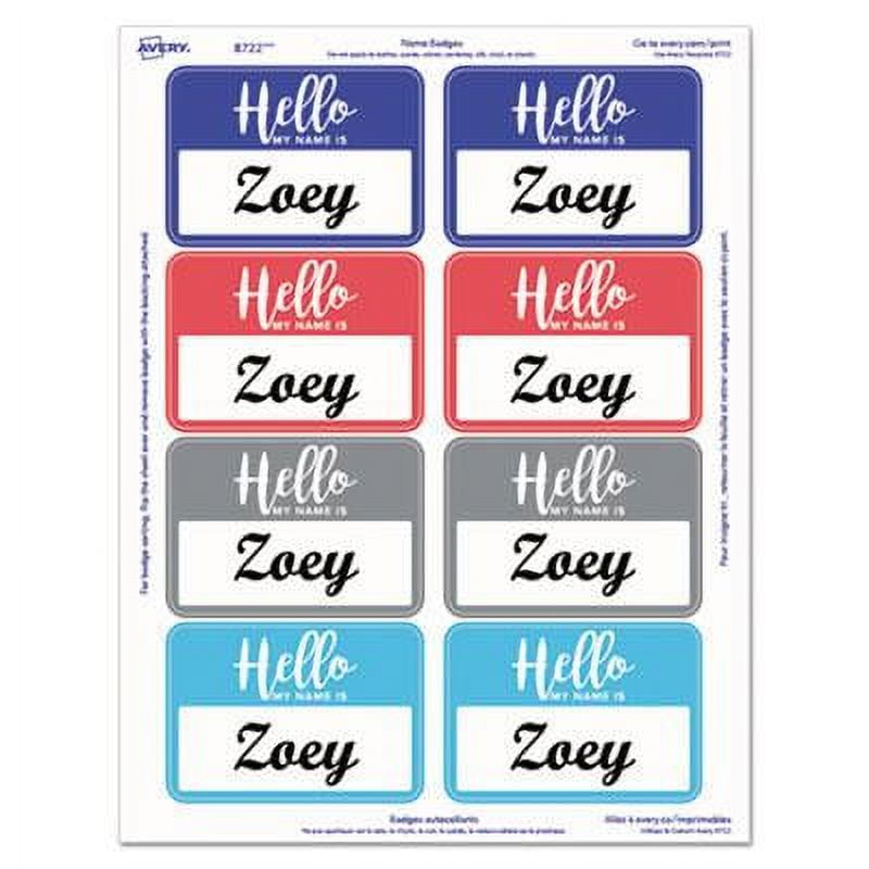 Name Tags Avery Flexible Adhesive Name Badge Labels, 3 3/8 X 2 1/3 ...