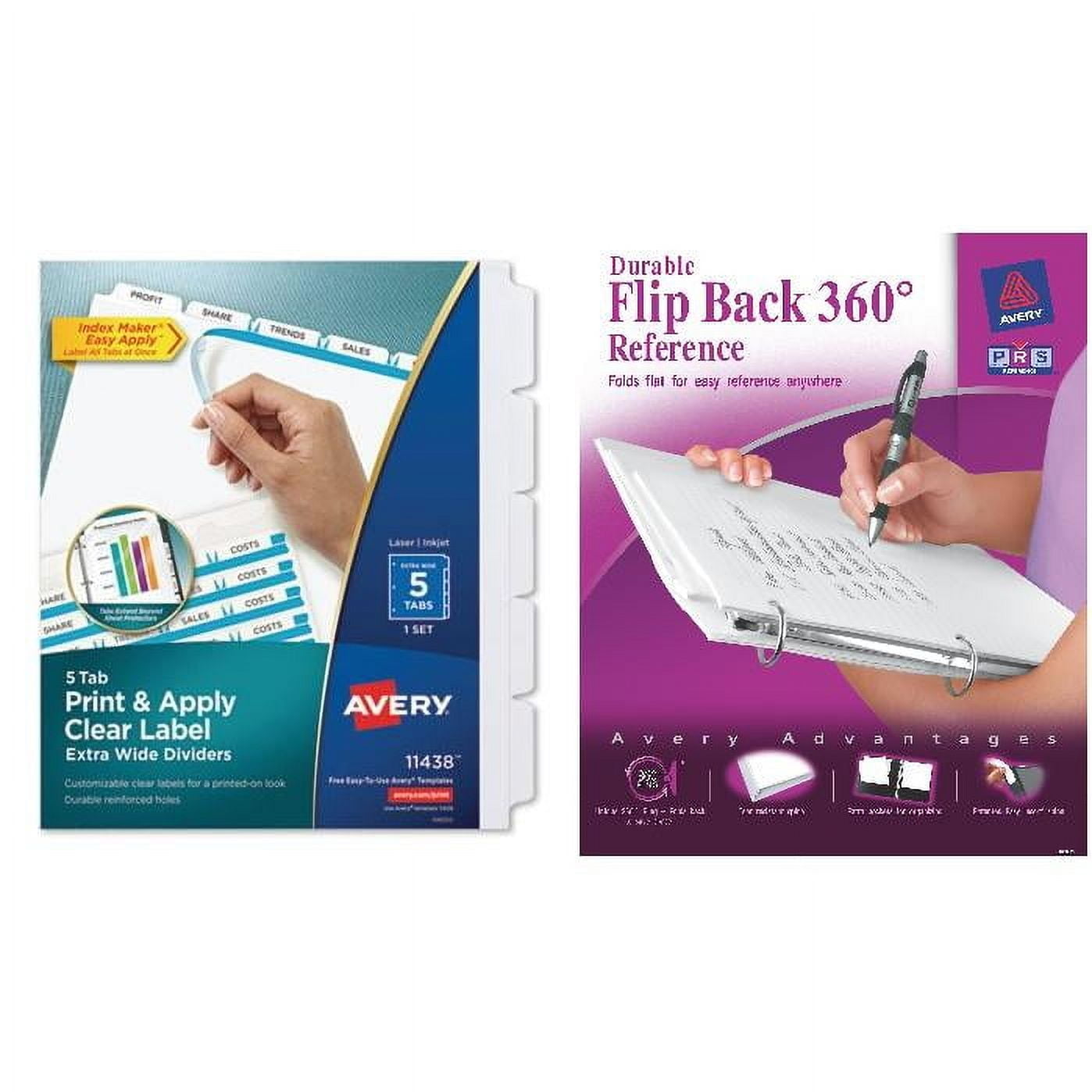 Avery Flip Back View Binders and Avery Index Maker Extra-Wide Tab ...