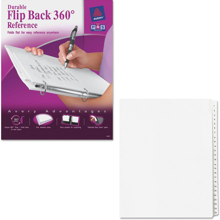 Avery Flip Back View Binders and Avery Side Tab Collated Legal Index ...
