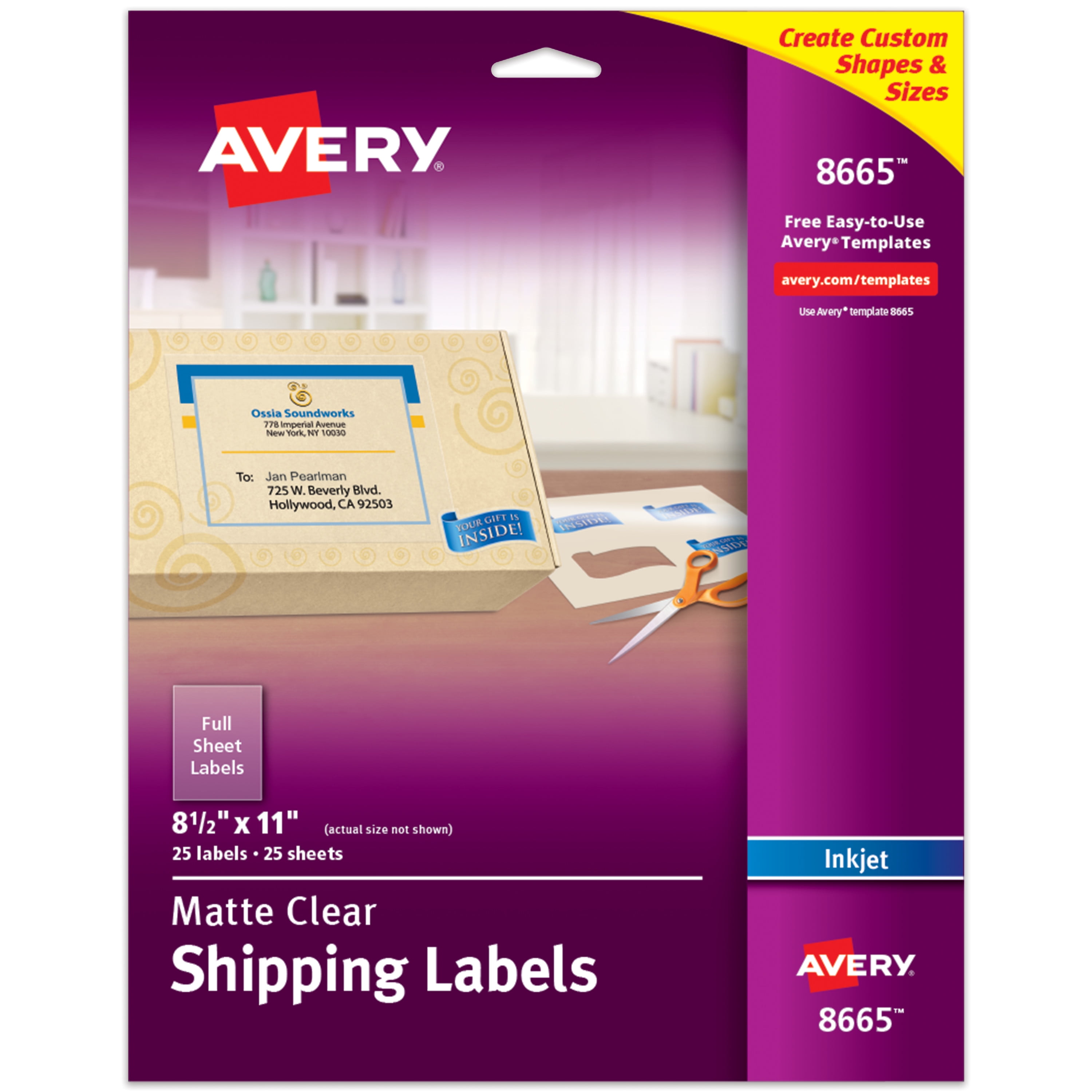"Avery Full Sheet Printable Shipping Labels, Printer Friendly ...