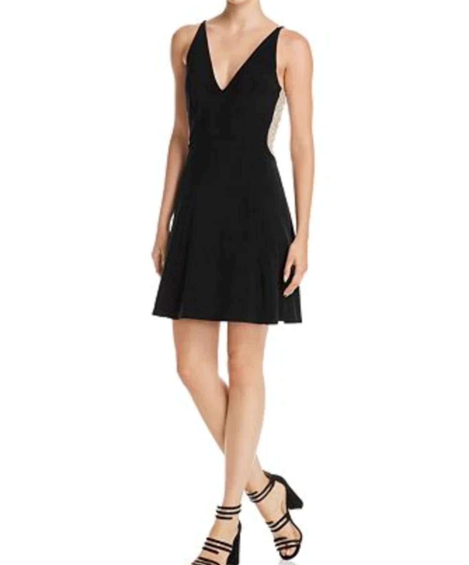 Avery G Beaded Mesh-Back Fit-and-Flare Dress - Walmart.com