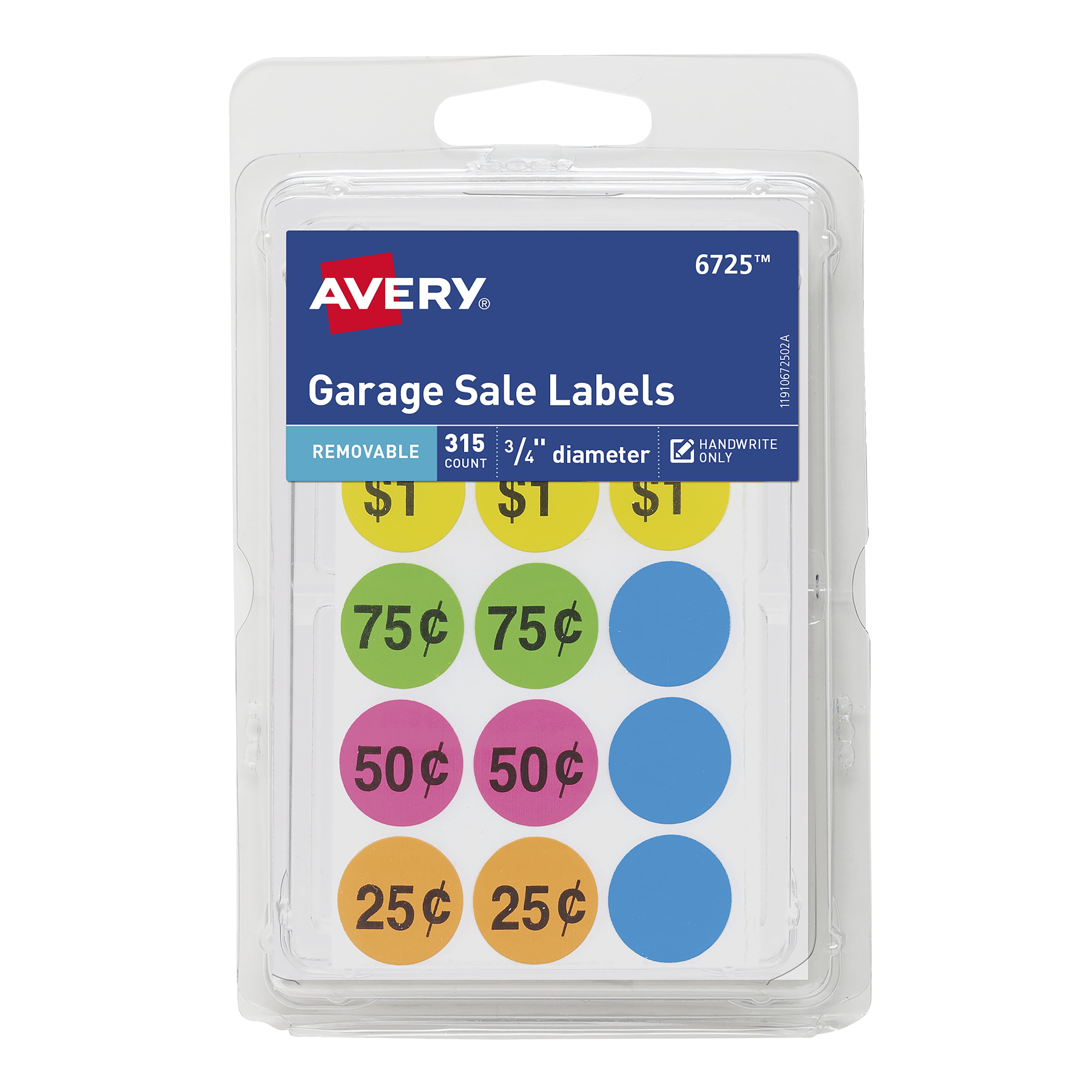 Avery Garage Sale Labels, Prepriced, 3/4 inch Round, Paper, Removable ...