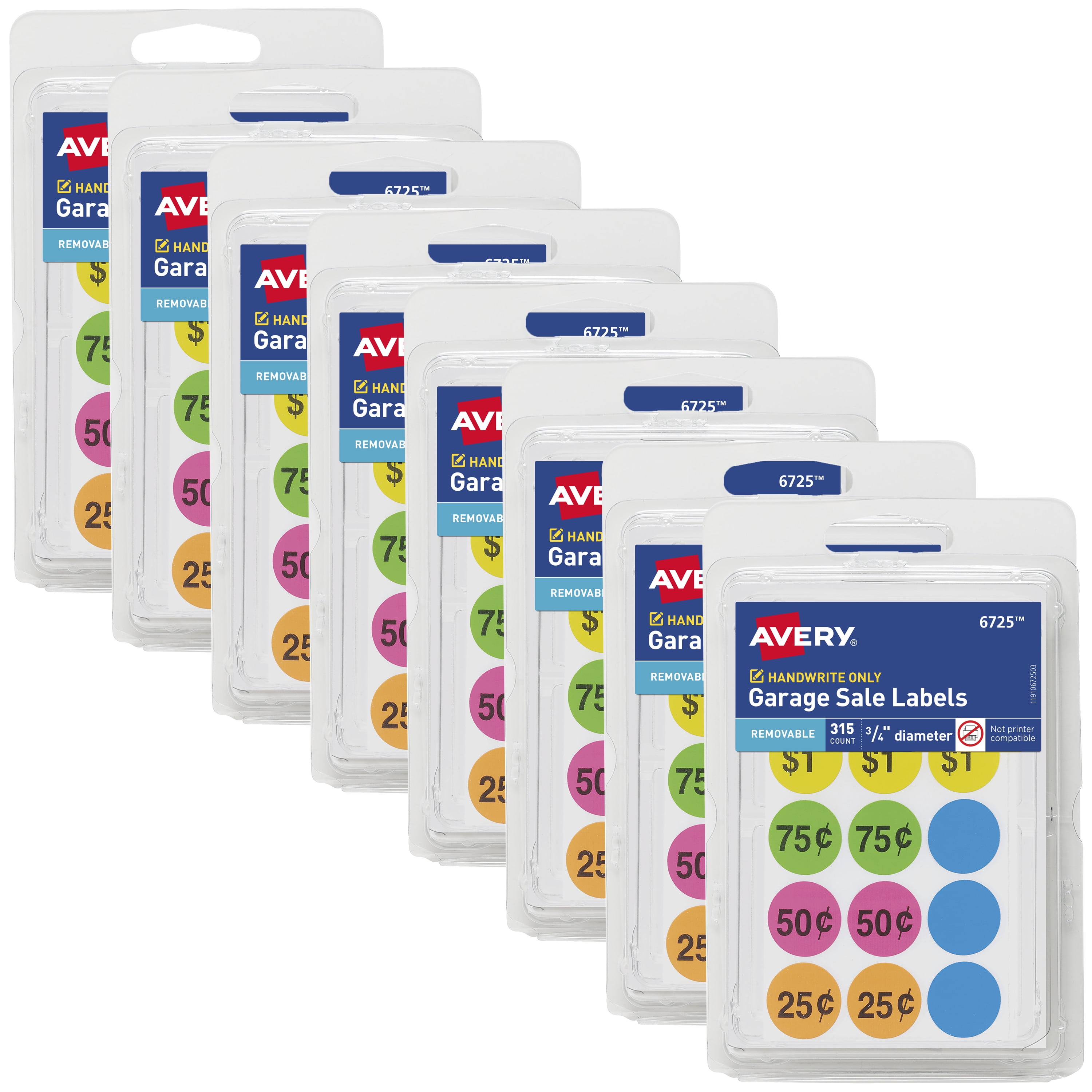 Avery Garage Sale Removable Labels, 3/4", 8 Packs (21930) - Walmart.com