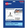 Avery Glossy Clear Oval Labels, 4" x 6", 20 Labels - Walmart.com