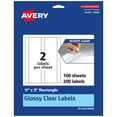 Avery Glossy Clear Rectangle Labels, 11" x 3", 200 Labels - Walmart.com