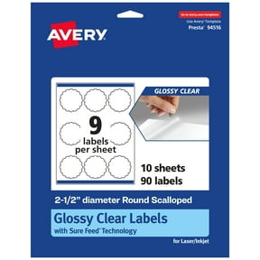 "Avery Printable Round Labels for Laser Printers, 2-1/2"", 300 Pack ...
