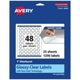 Avery Glossy Clear Starburst Labels, 1", 1,200 Labels - Walmart.com