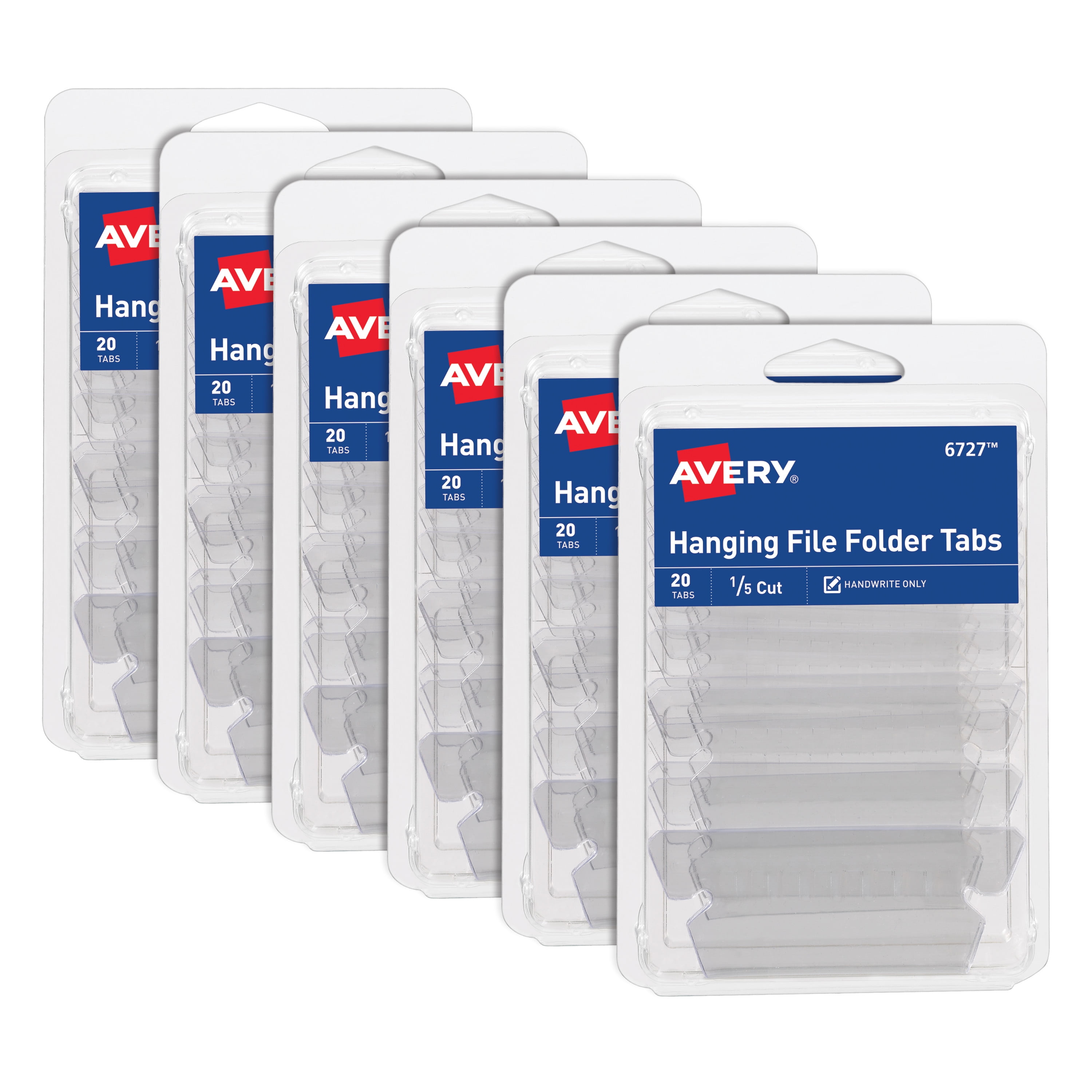 Avery Hanging File Folder Tabs, 1/5 Cut, 6-Pack, 120 Total (36727 ...