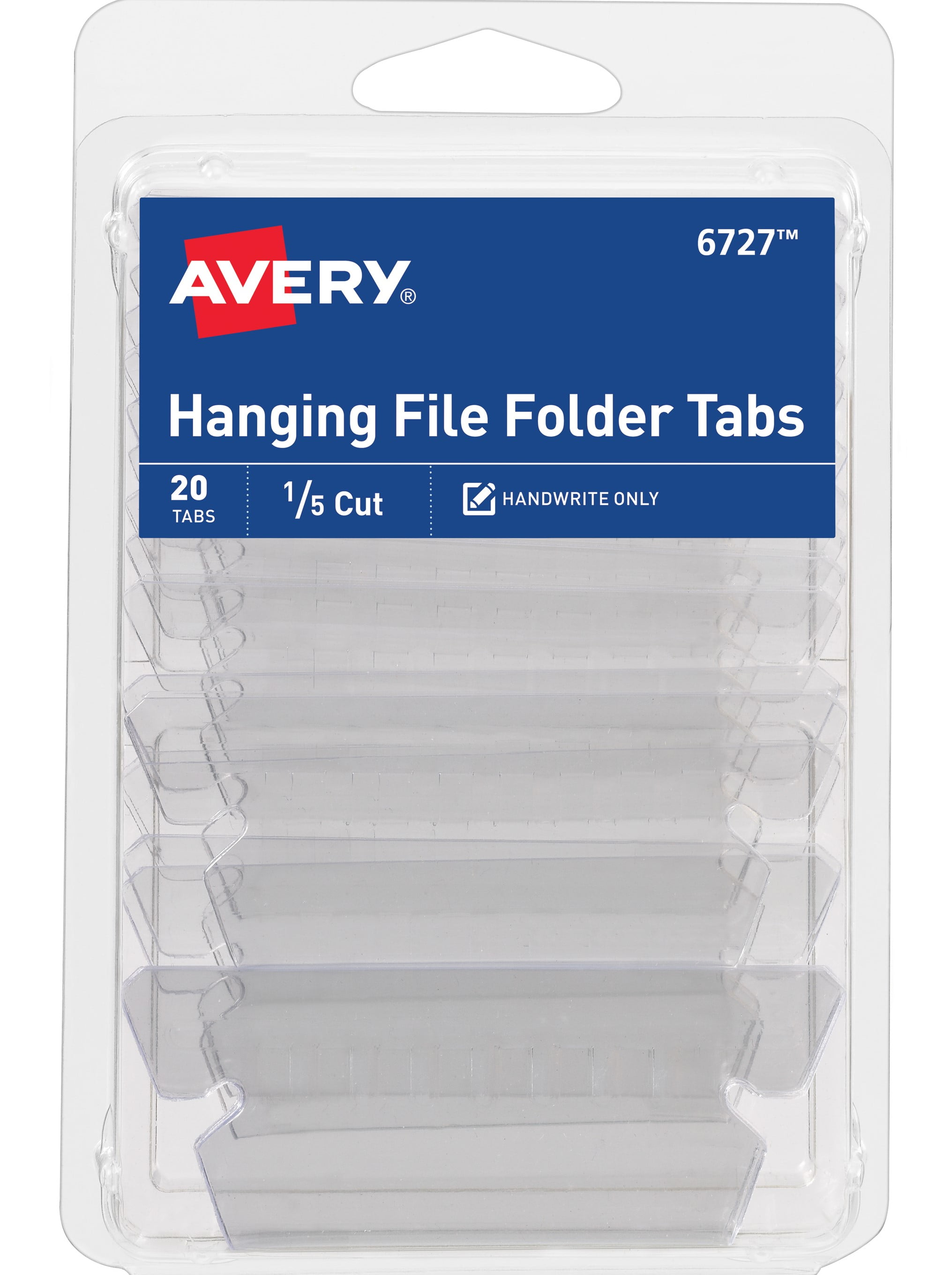 Avery Hanging File Folder Tabs, 1/5 Cut, Clear Plastic, Handwrite ...