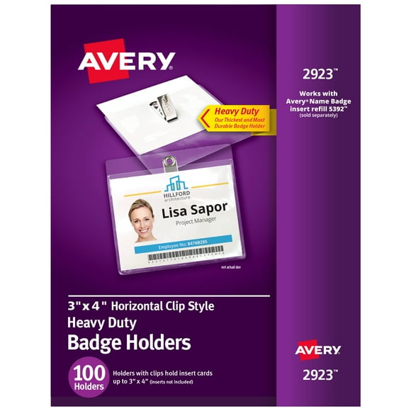 Avery Plastic Name Tag Holders