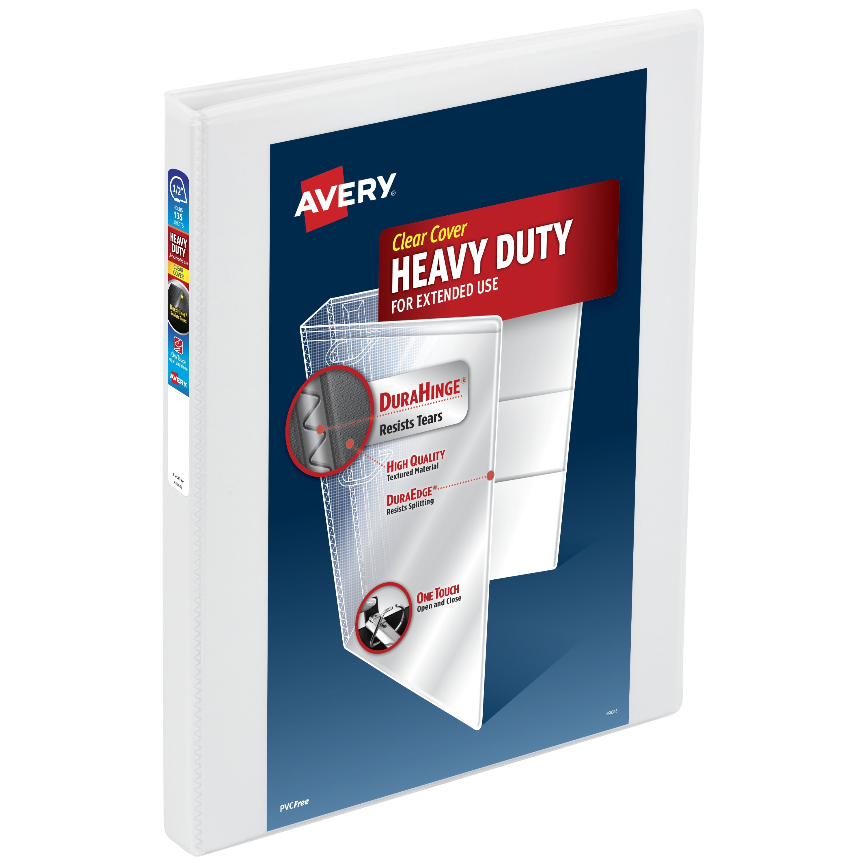 Avery Heavy-Duty Binder, 1" Slant Rings, White (79380) - Walmart.com