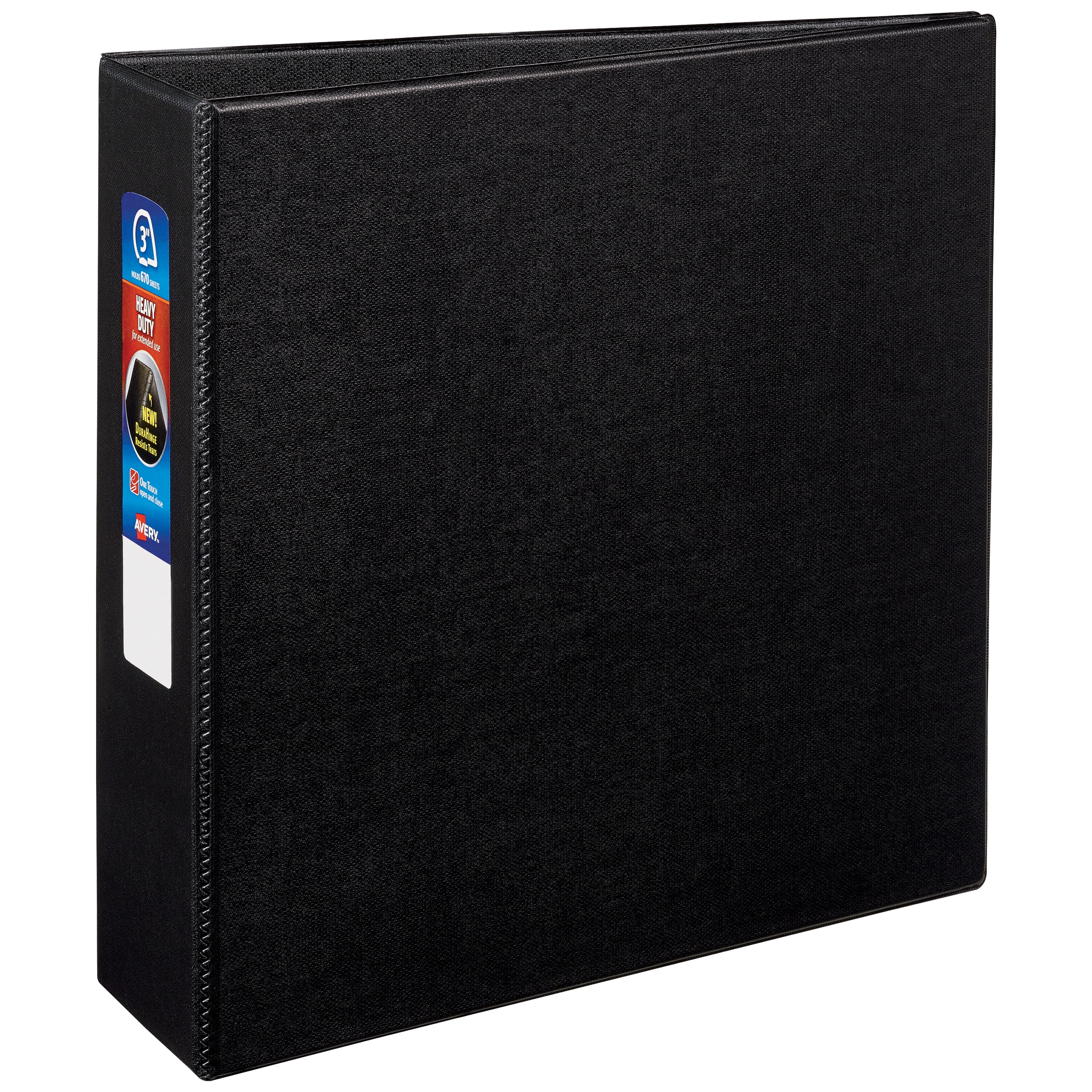 Avery 3 Inch Heavy-Duty Black Binder with Four Pockets (79983 ...