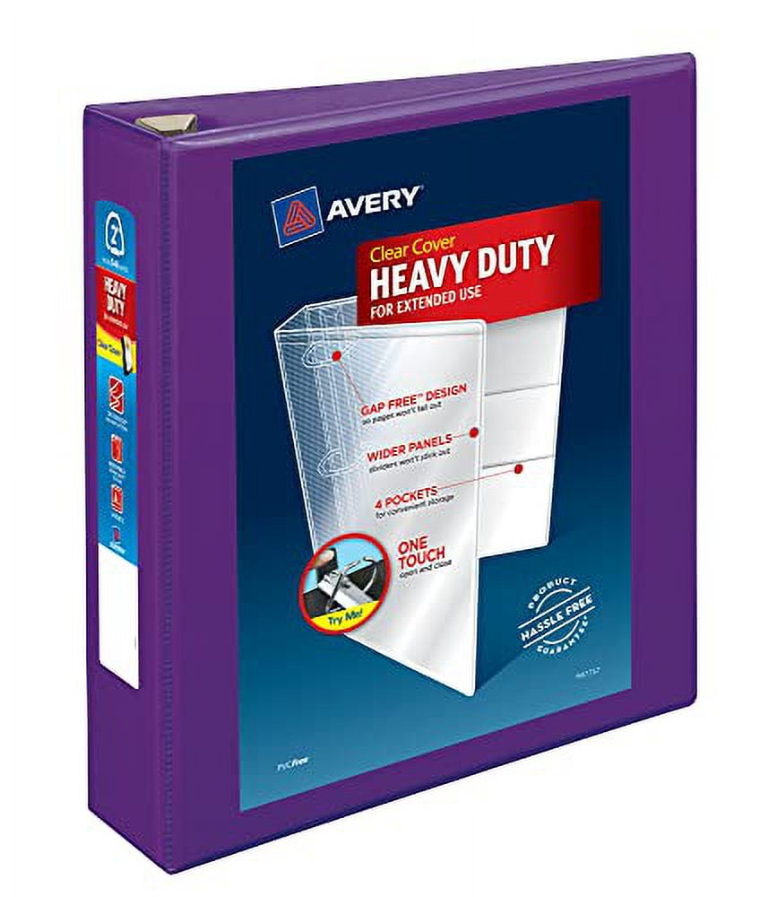 Avery Heavy-Duty View 3 Ring Binder, 2" One Touch EZD Rings, 1 Purple ...