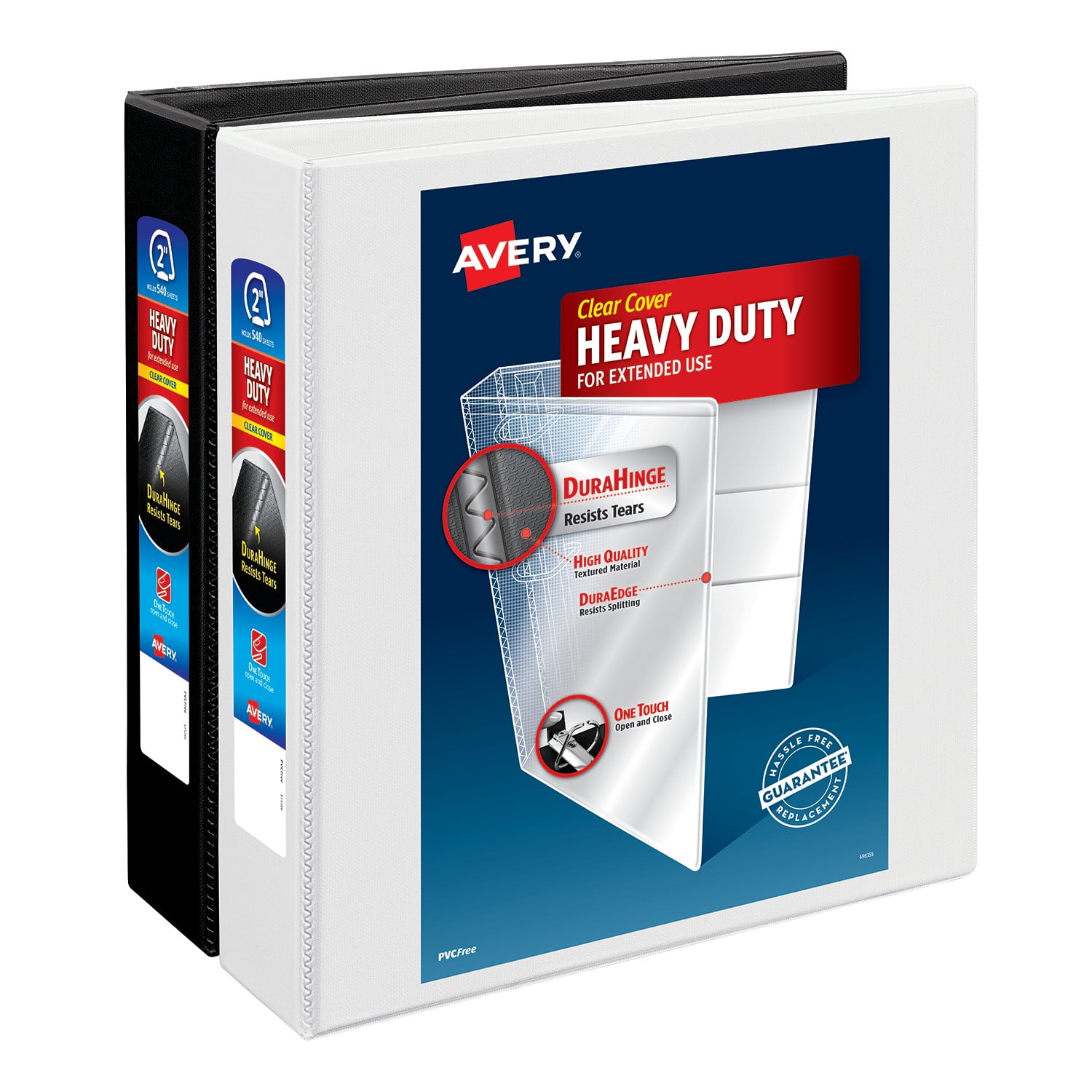 Avery Heavy-Duty View 3 Ring Binder, 2" One Touch EZD Rings, Assorted ...