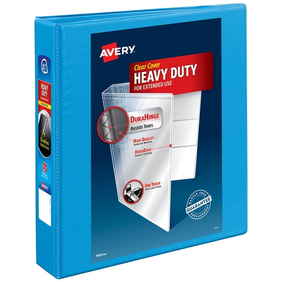 Avery Heavy-Duty View Binder, 1.5" One Touch Slant Rings, 1 Lt. Blue ...