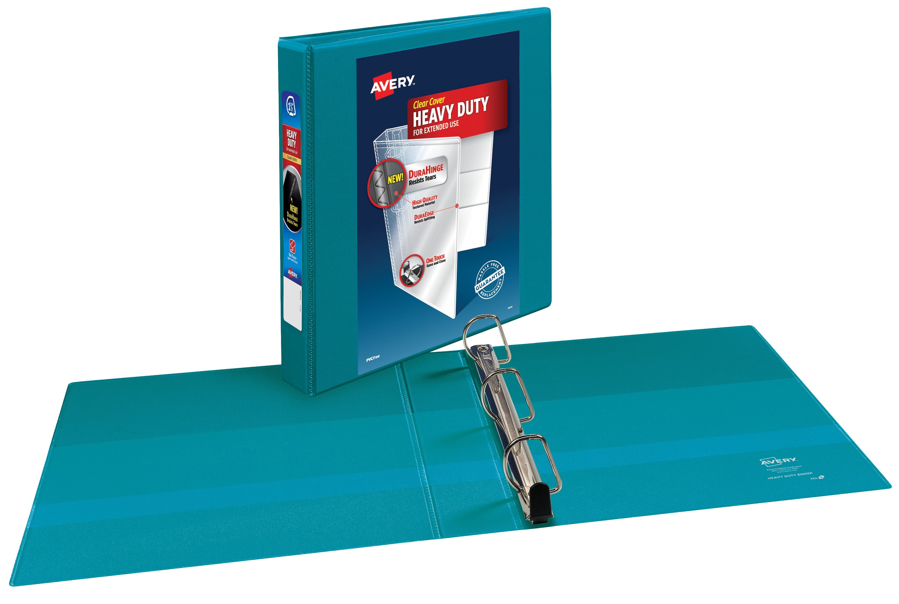 Avery Heavy Duty View Binder, 1.5", Teal, Slant Ring, One-Touch, 375 ...