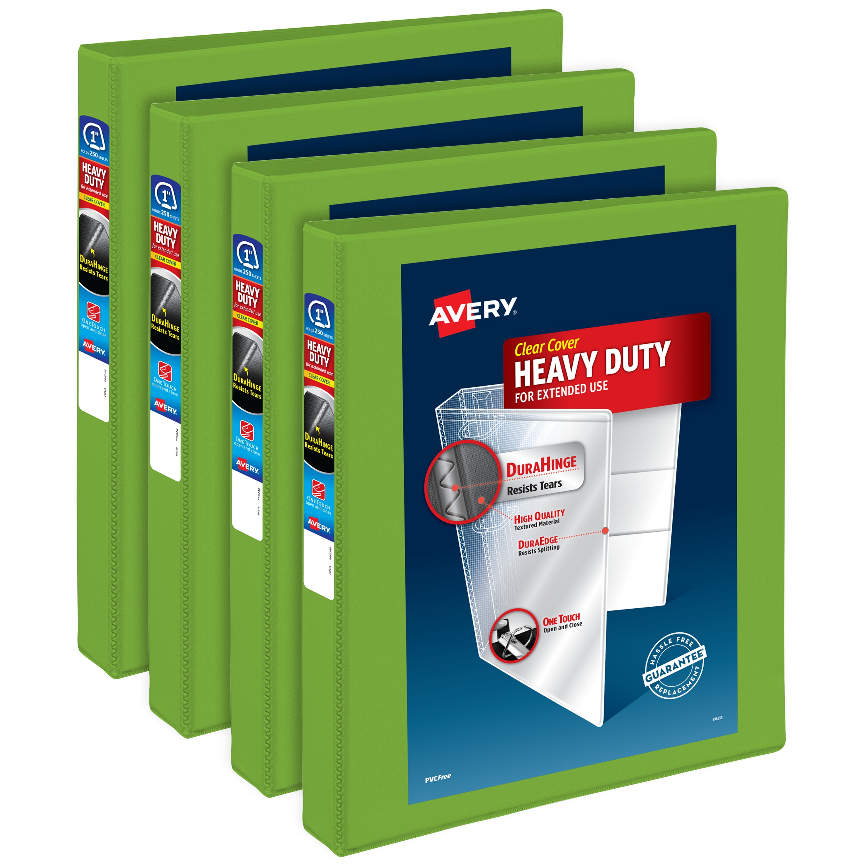 Avery Heavy-Duty View Binder, 1 Inch Rings, Green, Holds 250 Pages with ...