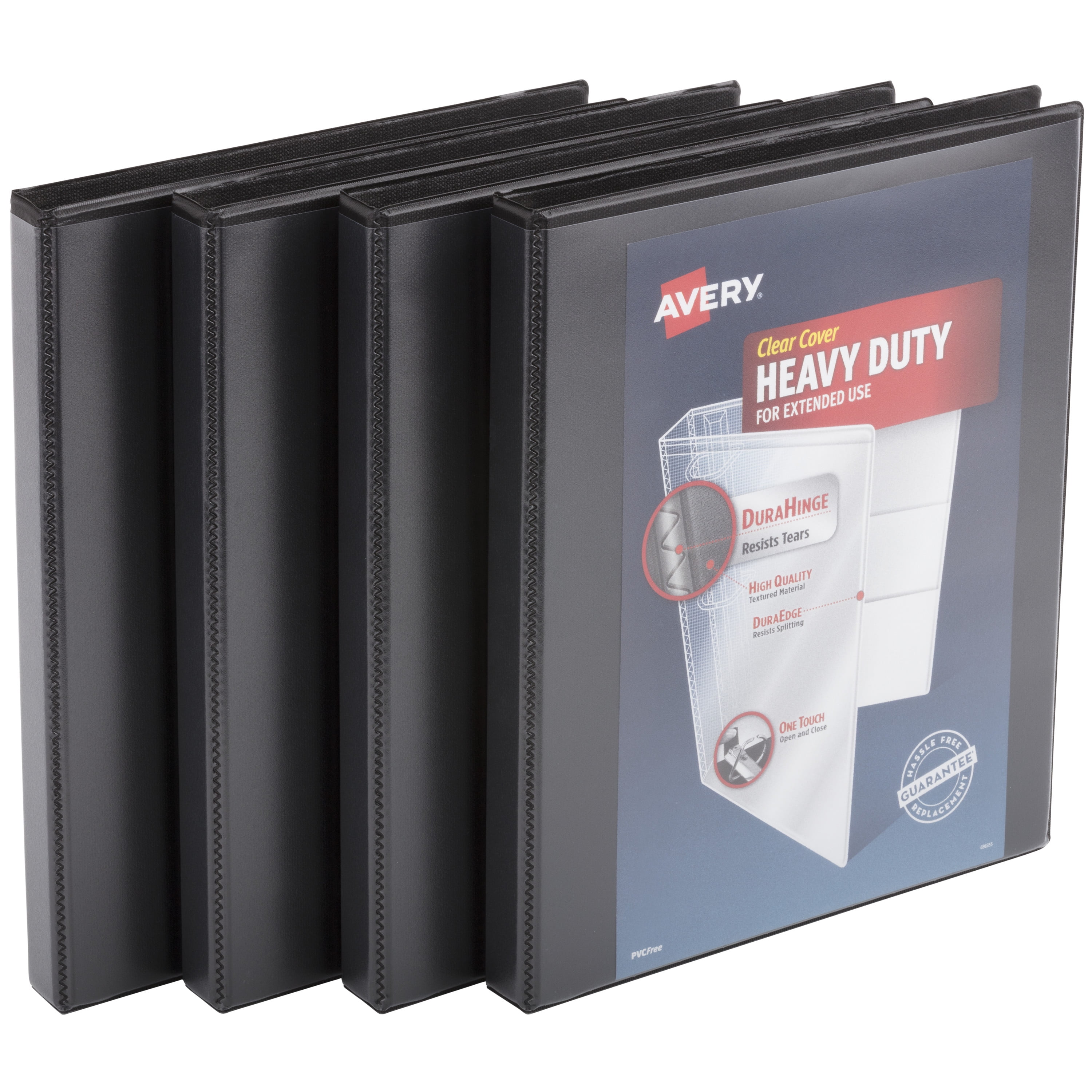 Avery Heavy-Duty View Binder, .5" One Touch Slant Rings, 4 Black ...