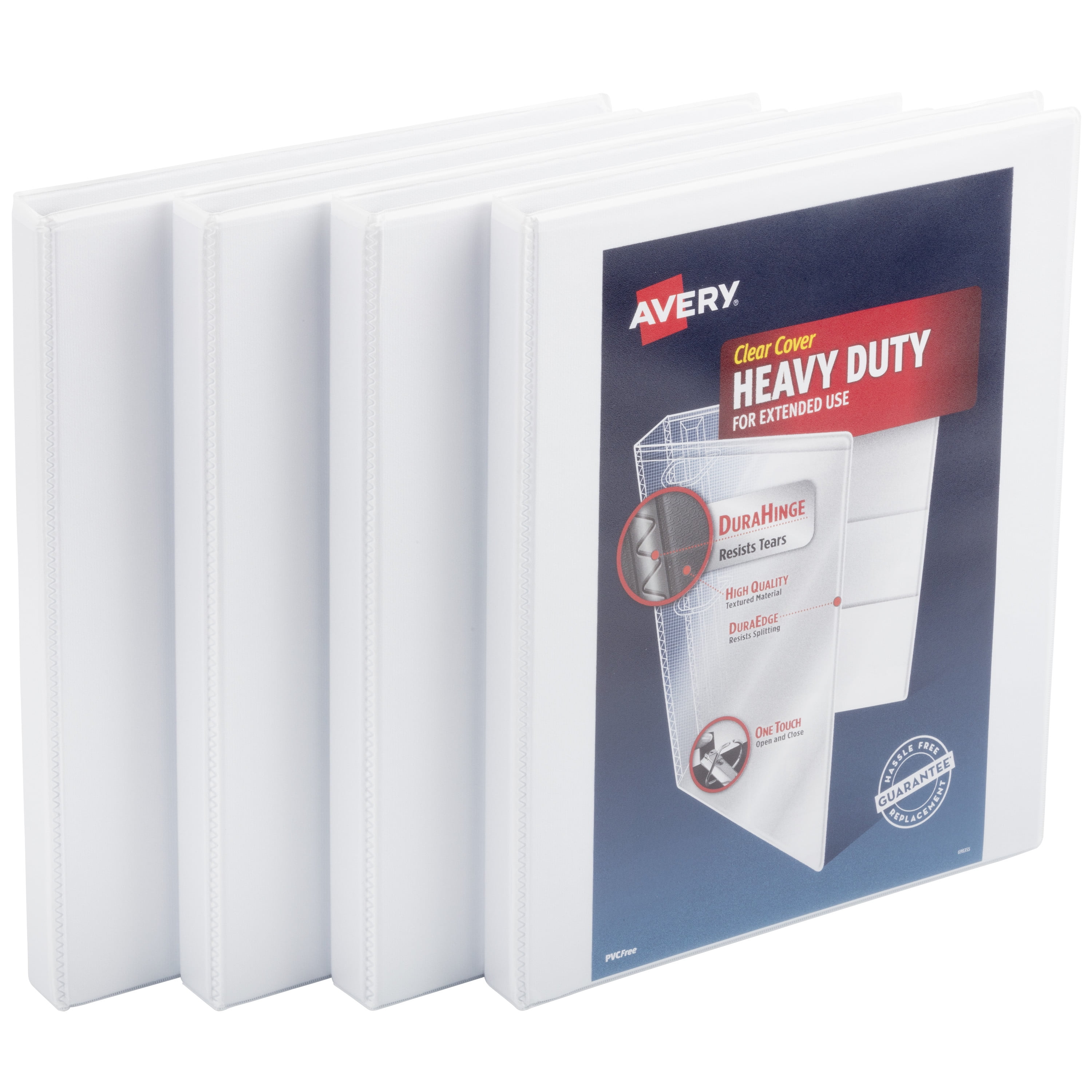 Avery Heavy-Duty View Binder, .5" One Touch Slant Rings, 4 White ...