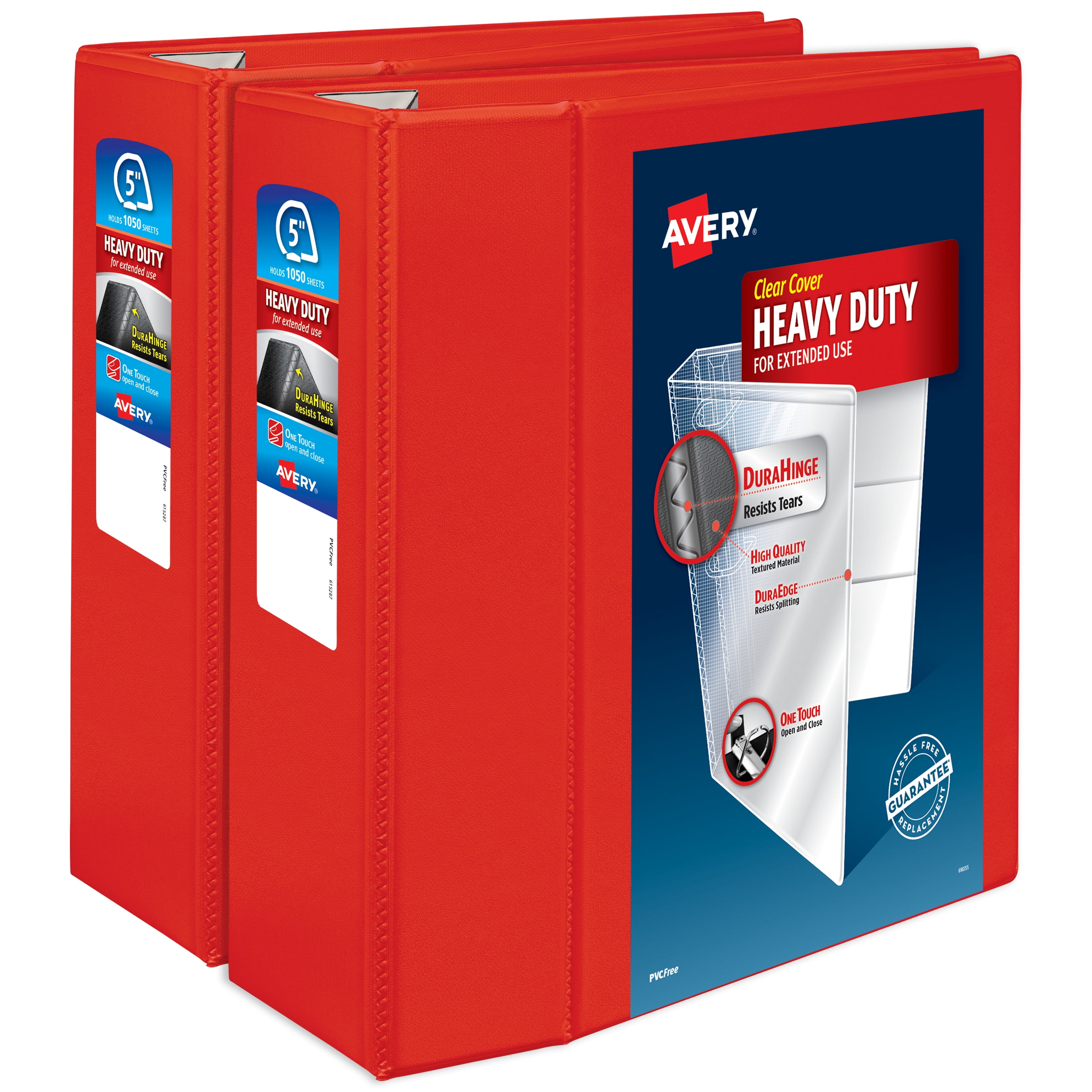 Avery Heavy-Duty View Binder, 5 inch, 2 Red Binders (79327) - Walmart ...