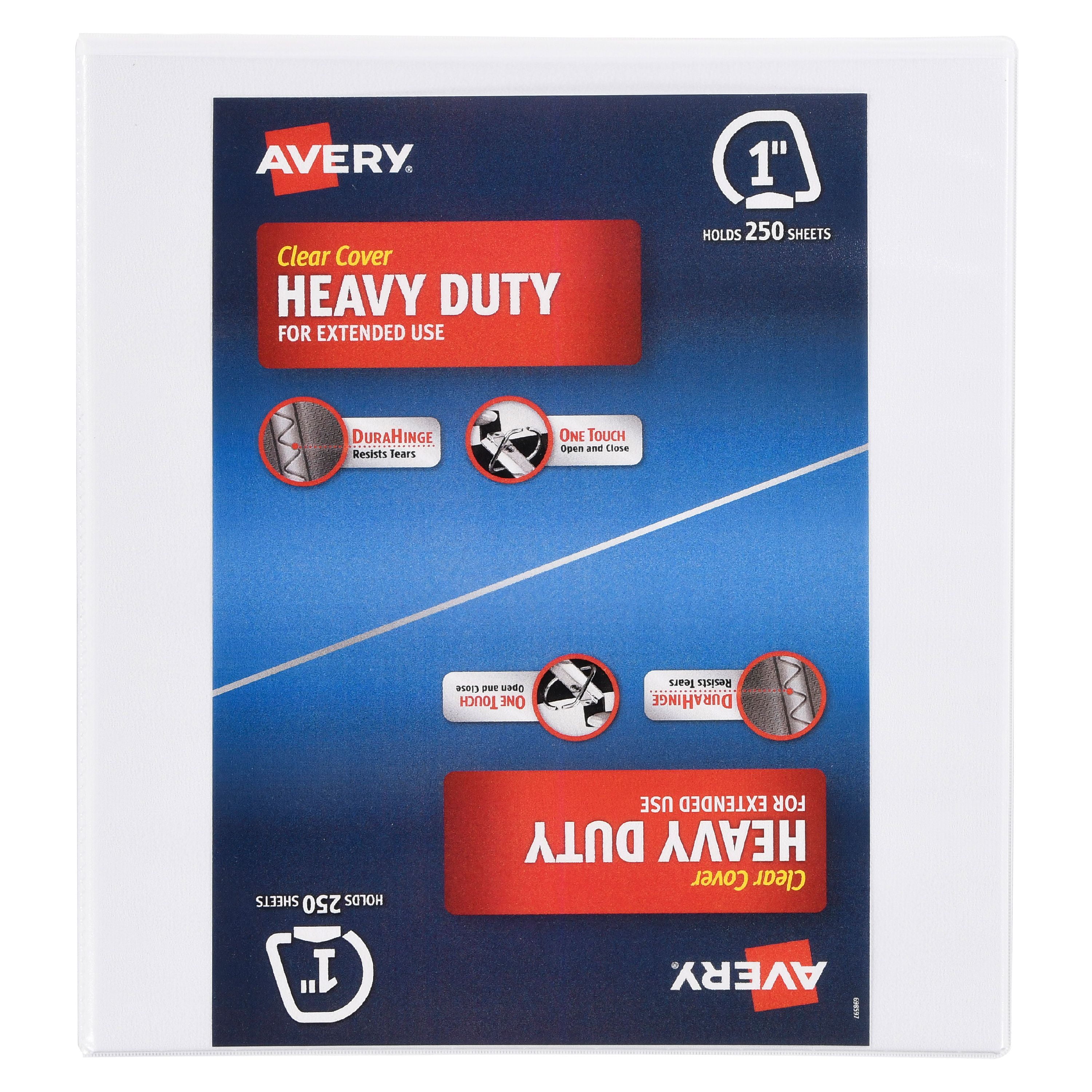 Avery Heavy Duty View Binder, White, 1-inch, Slant Ring, One-Touch, 250 ...