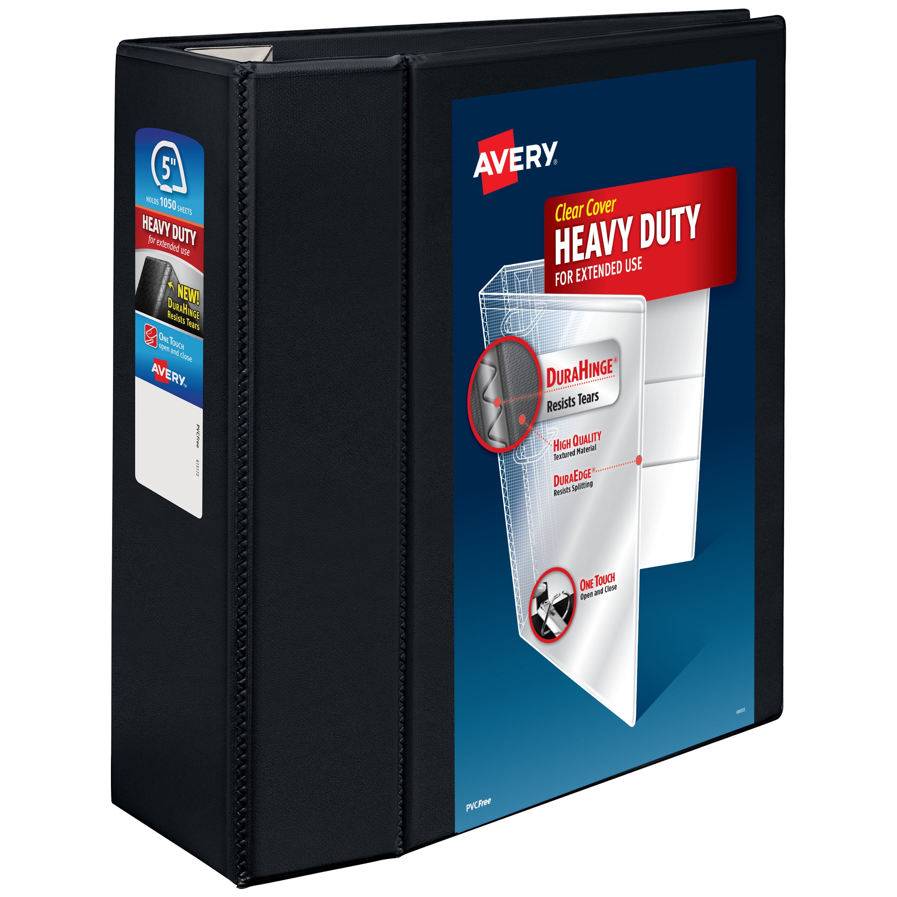Avery Heavy-Duty Binder, 5" One Touch EZD Rings, Black (79606 ...