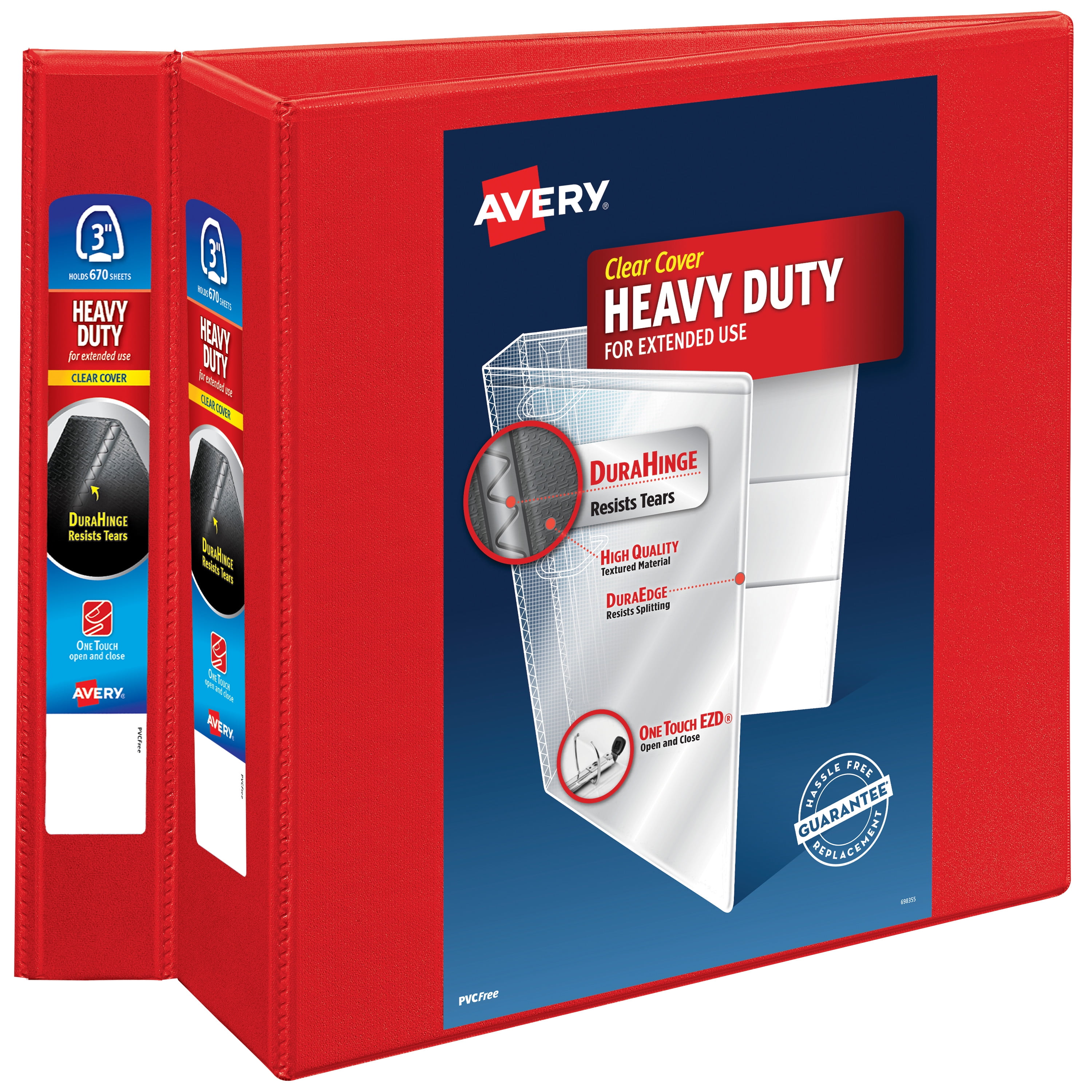 Avery Heavy-Duty View Binders, 3 inch Rings, 2 Binders (46044 ...