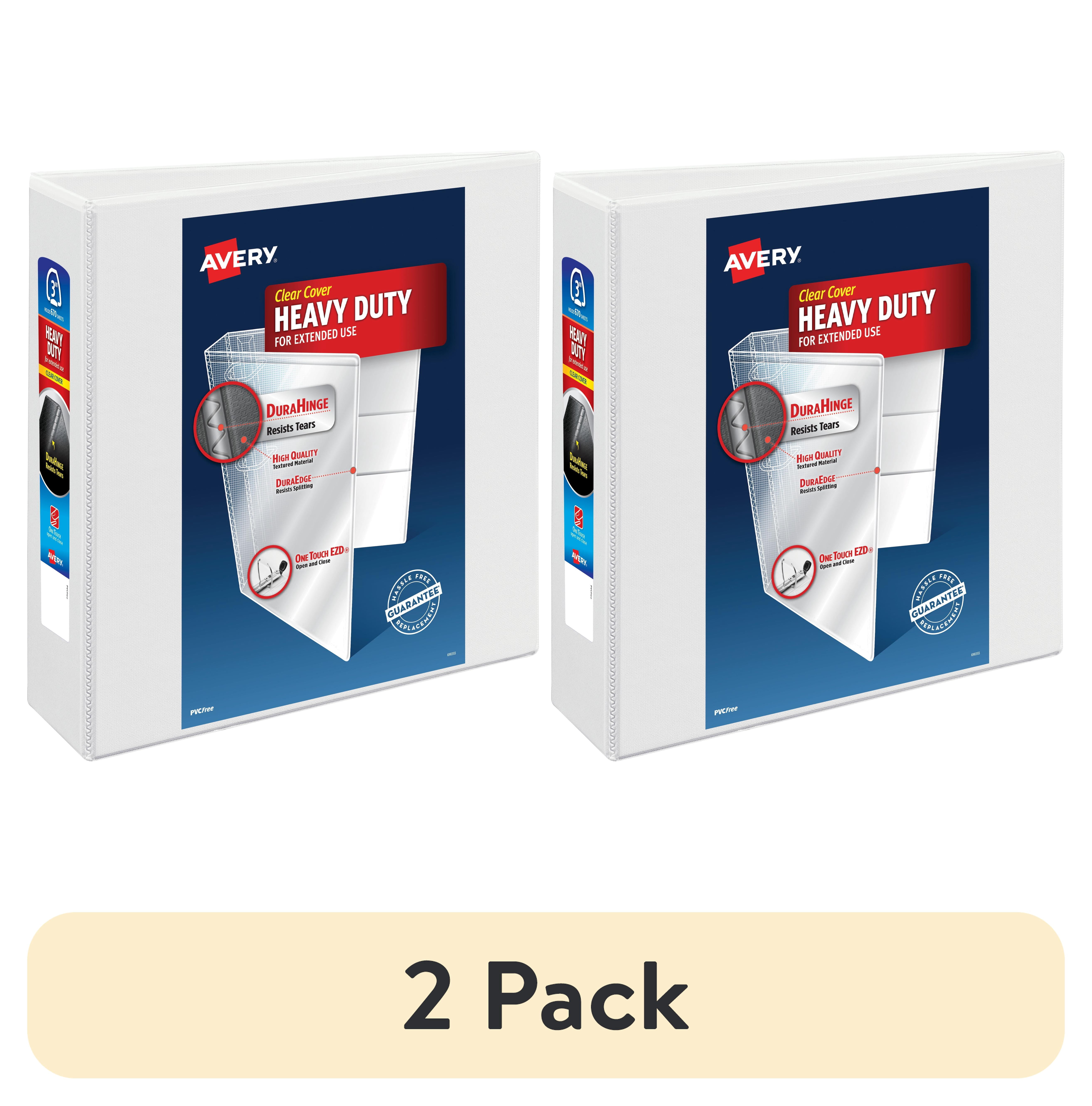 (2 pack) Avery Heavy-Duty Binder, 3" One Touch EZD Rings, White (79193 ...