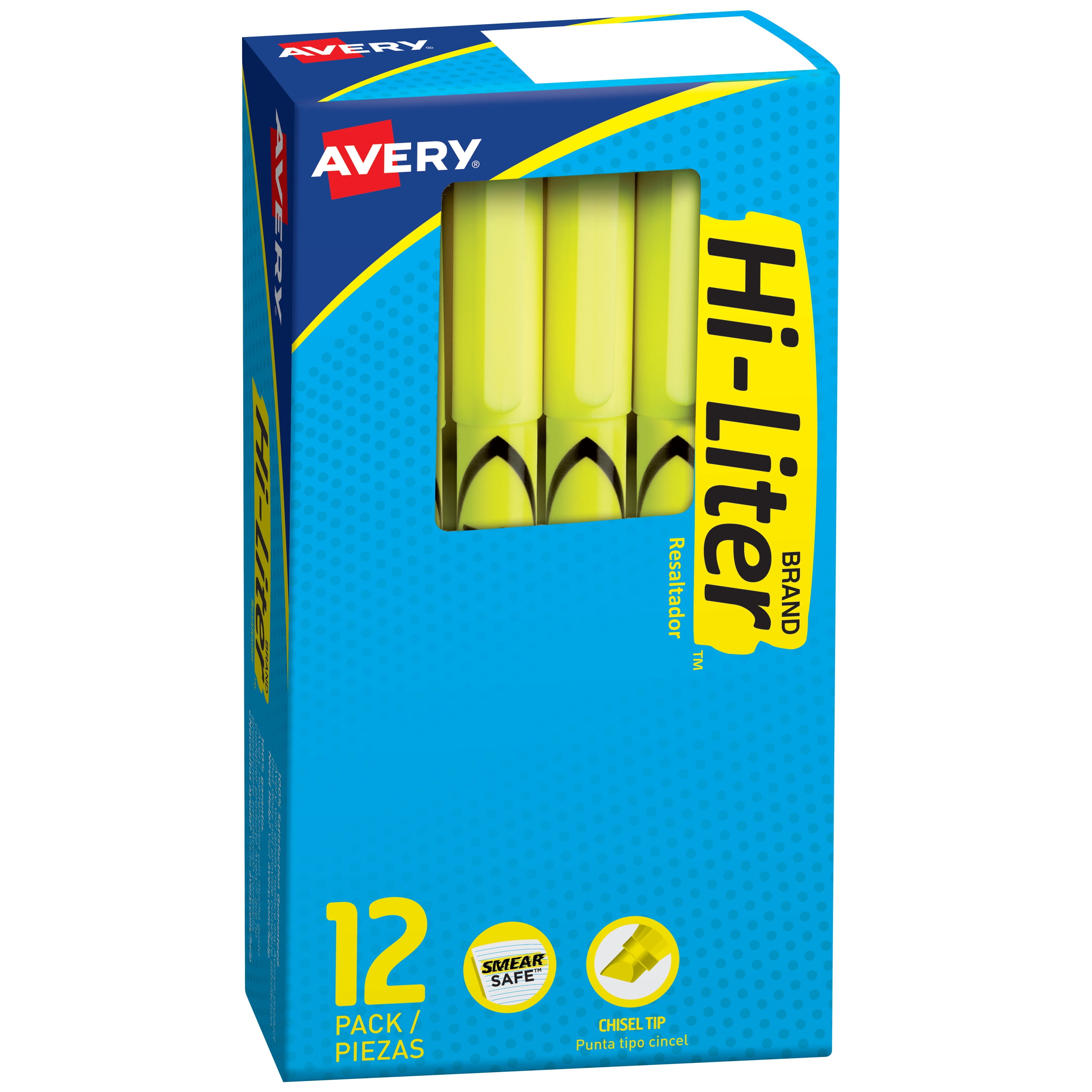 Avery Hi-Liter Pen-Style Highlighter, Fluorescent Yellow, Durable Tip ...