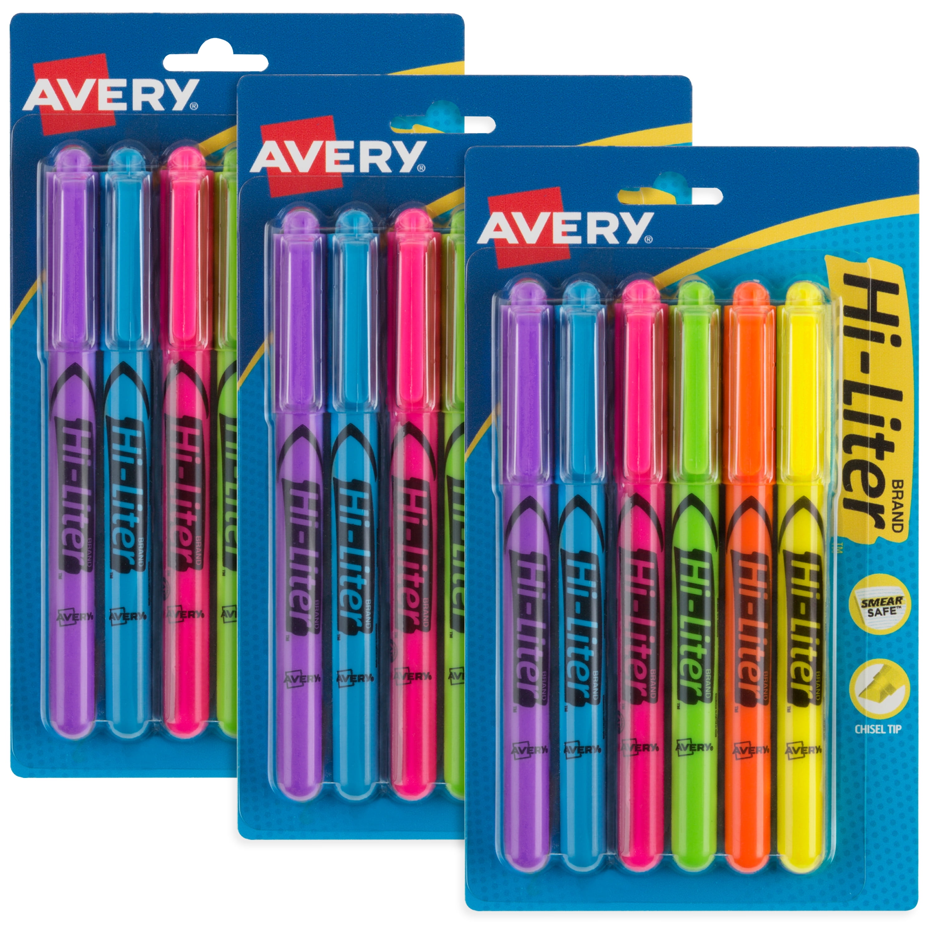 Avery Hi-Liter(R) Pen-Style Highlighters, Assorted, 3 Packs (25602 ...