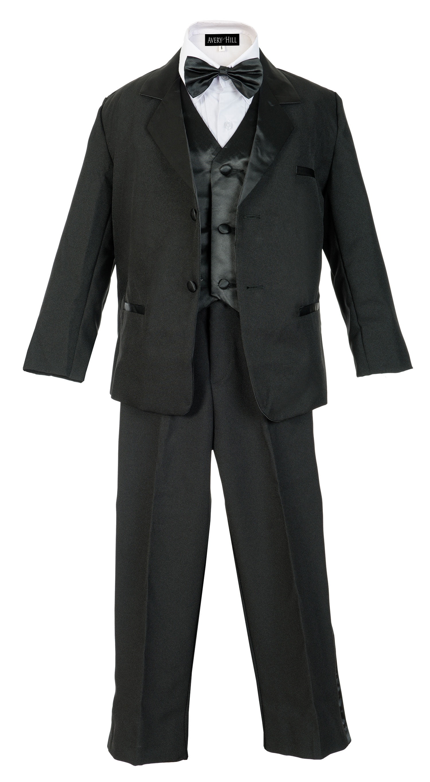 Avery Hill Boy's Formal 5 Piece Tuxedo Suit Dresswear Set (Toddler ...