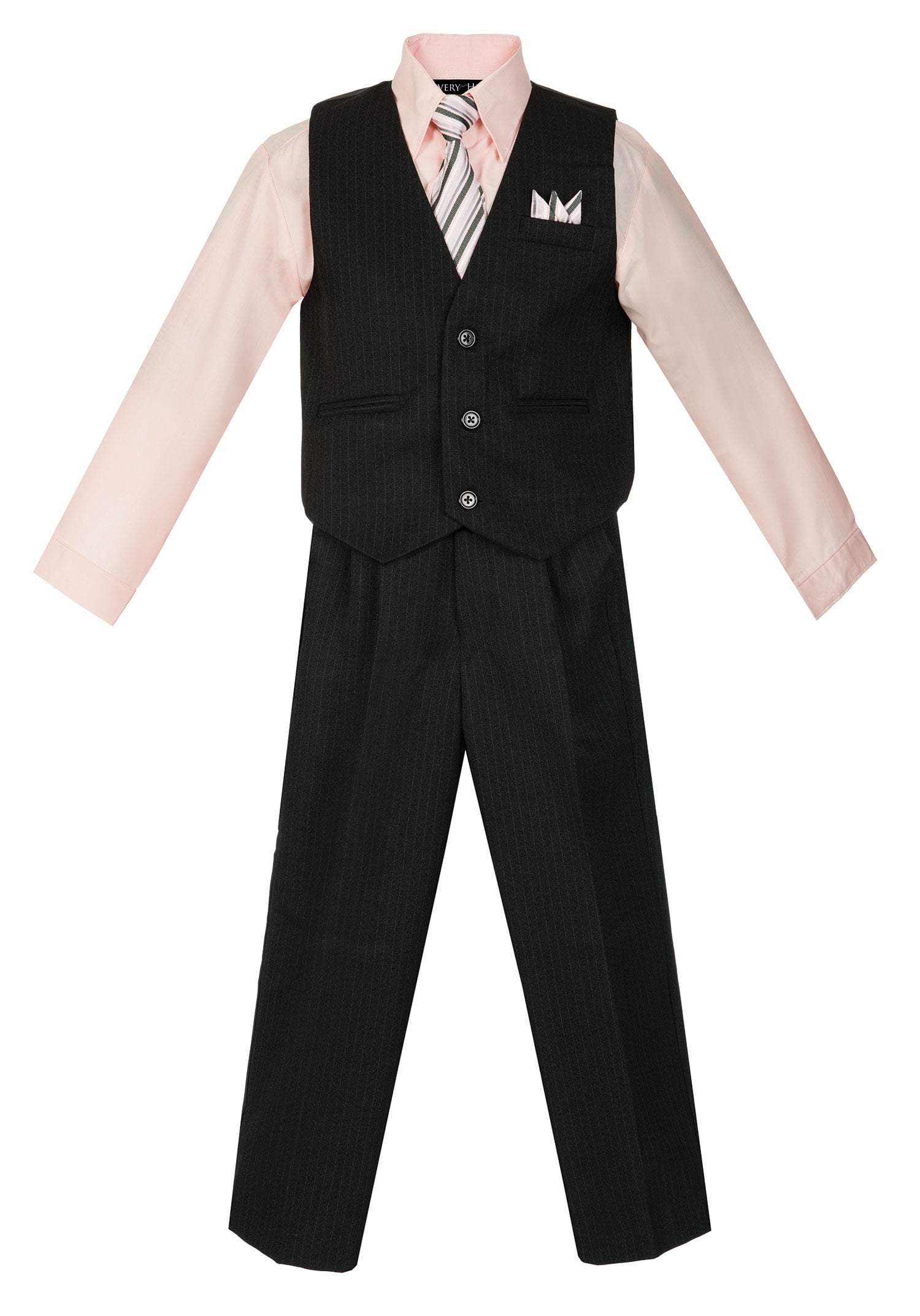 Avery Hill Boys' 4 Piece Pinstripe Vest Set (Toddler, Little Boys, Big ...