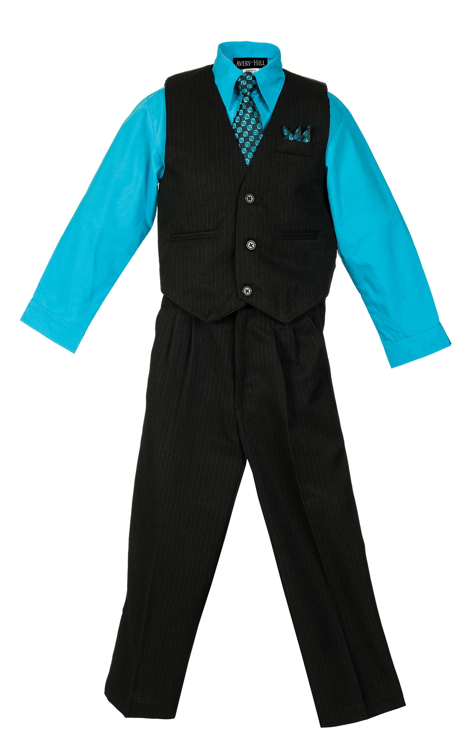 Avery Hill Boys' 4 Piece Pinstripe Vest Set (Toddler, Little Boys, Big ...
