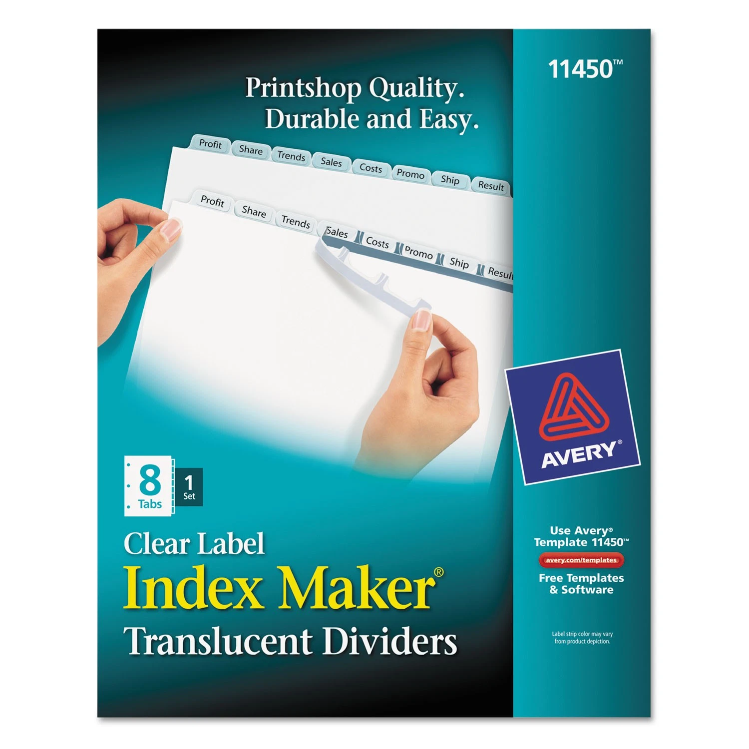 Avery Index Maker Print & Apply Clear Label Plastic Dividers 8-Tab ...