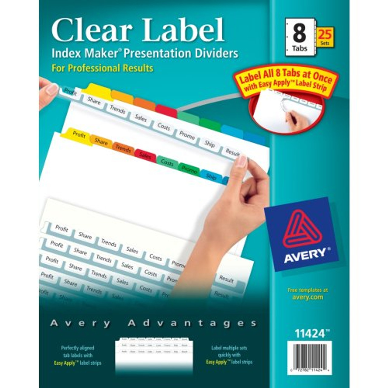 Avery Index Maker Punched Clear Label Tab Divider - Blank - 8 Tab[s ...