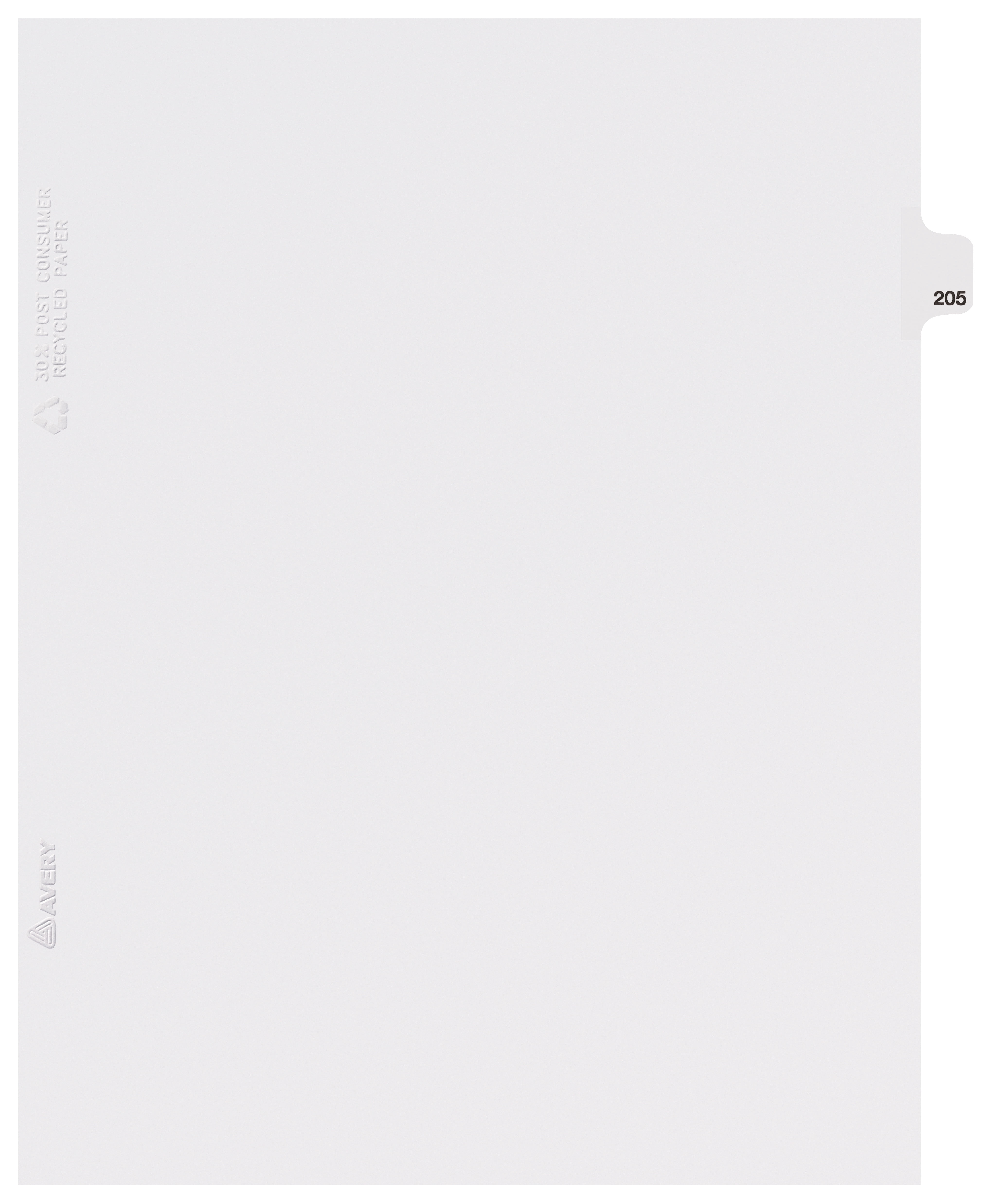 Avery Individual Legal Dividers Style, Letter Size, Side Tab #205 ...