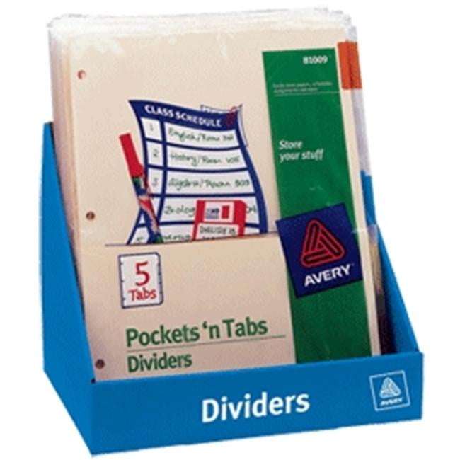 Avery Insertable Pockets N Tabs Buff w Multi Tabs 5 Tab Pack Of 12 ...