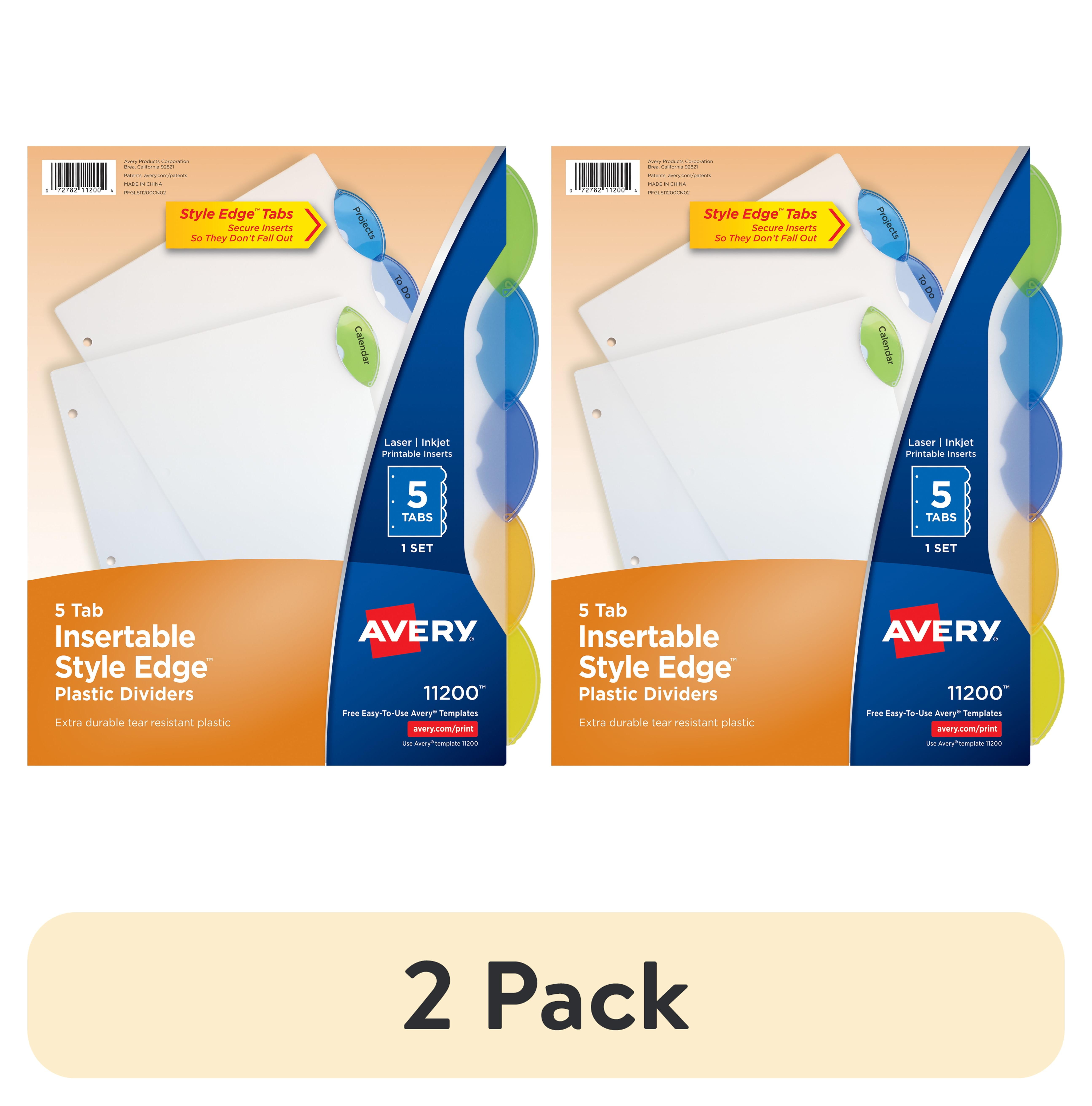 (2 pack) Avery Insertable Divider, Style Edge, 5-Tab, Plastic ...