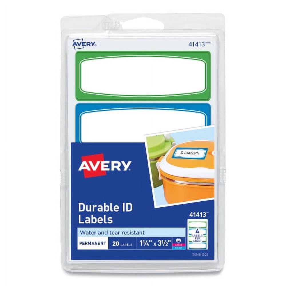 Avery Kids Handwritten Identification Labels, 3.5 x 1.25, Assorted Border Colors, 4 Labels/Sheet ...