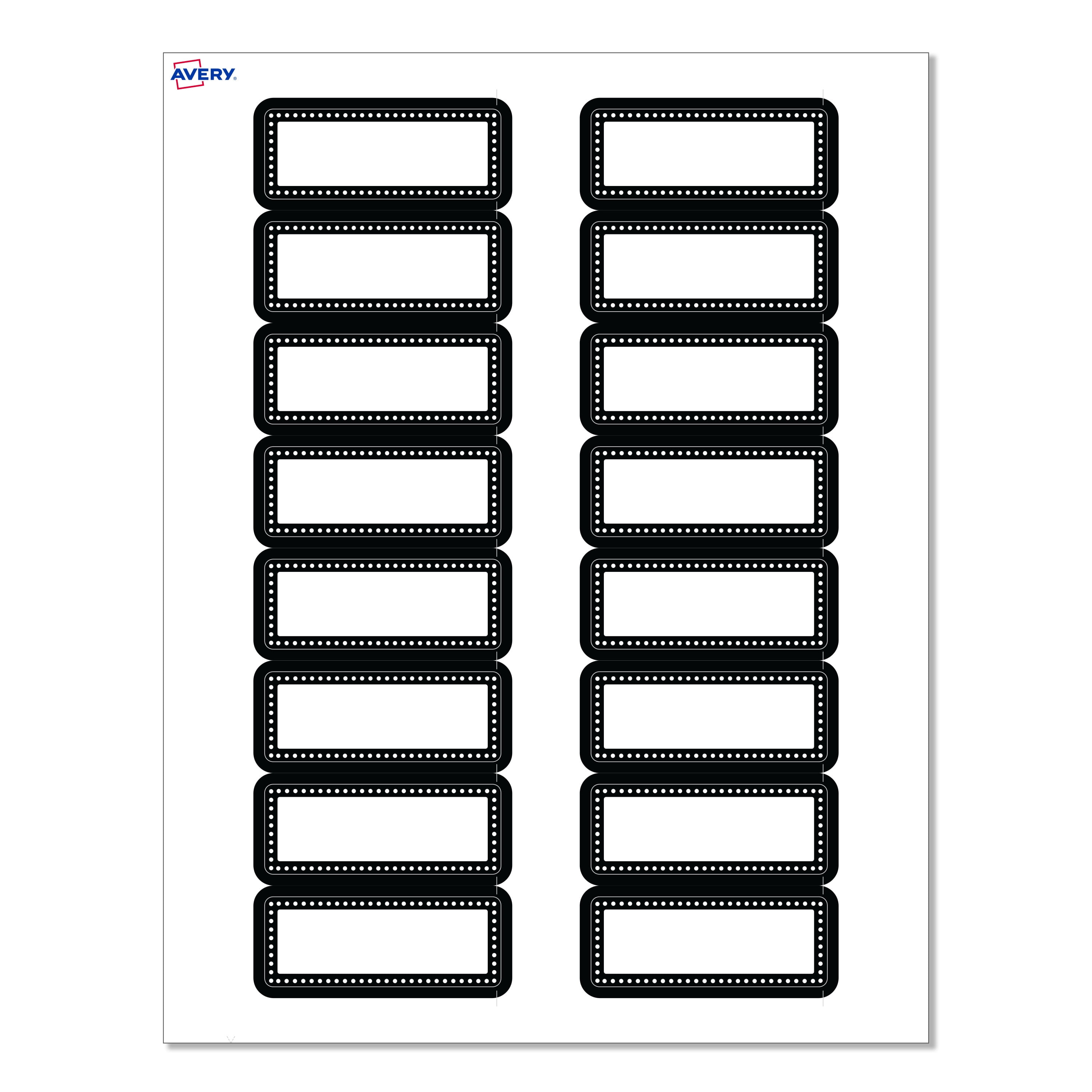 Avery Labels, 1" x 2-5/8", Matte White Black & White Polka Dots, 160ct ...