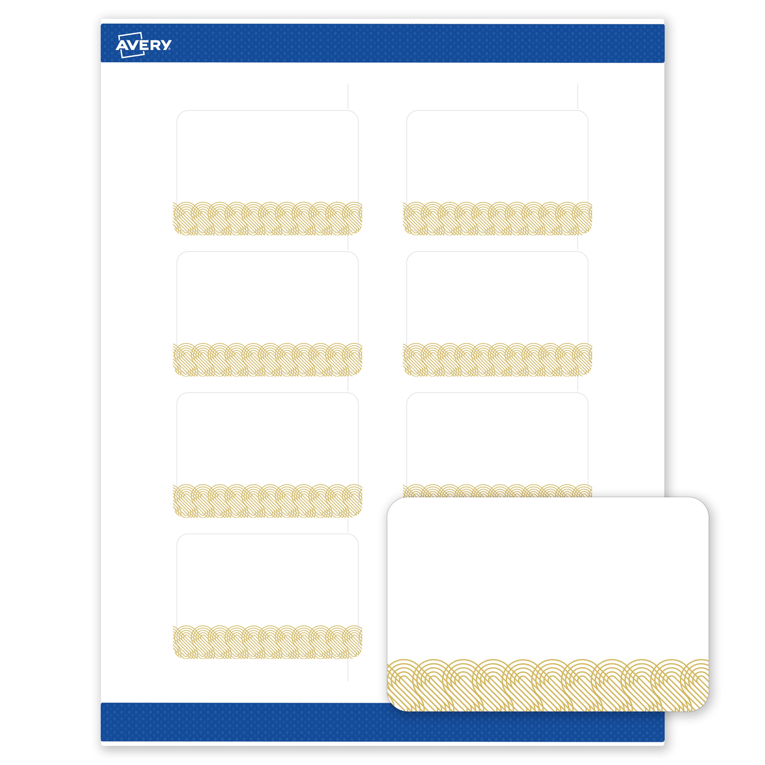 Avery Labels, 2" x 3", Matte White, Gold Lace Trim - Walmart.com