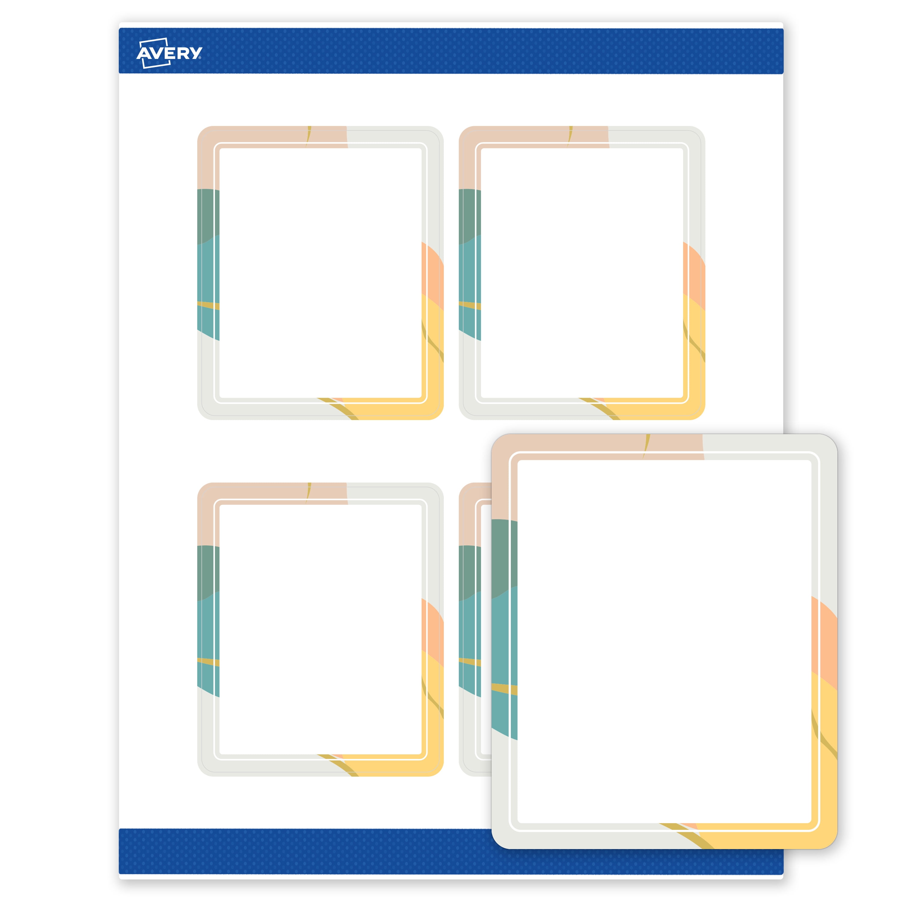 Avery Labels, 4" x 3-1/3", Color Block with Gold Specs, Matte - Walmart.com